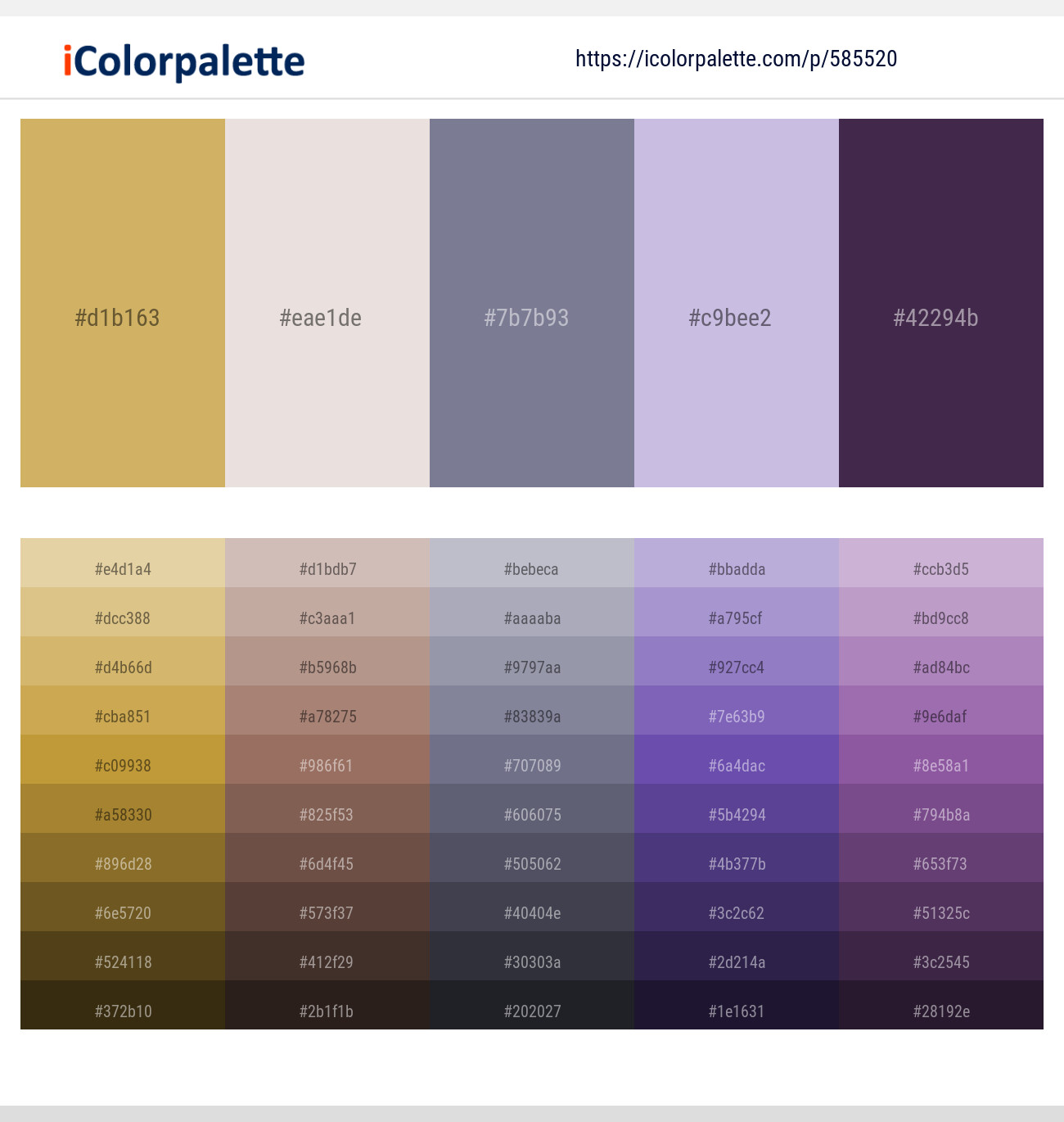 Sundance – Pearl Bush – Waterloo – Prelude – Bossanova Color scheme ...