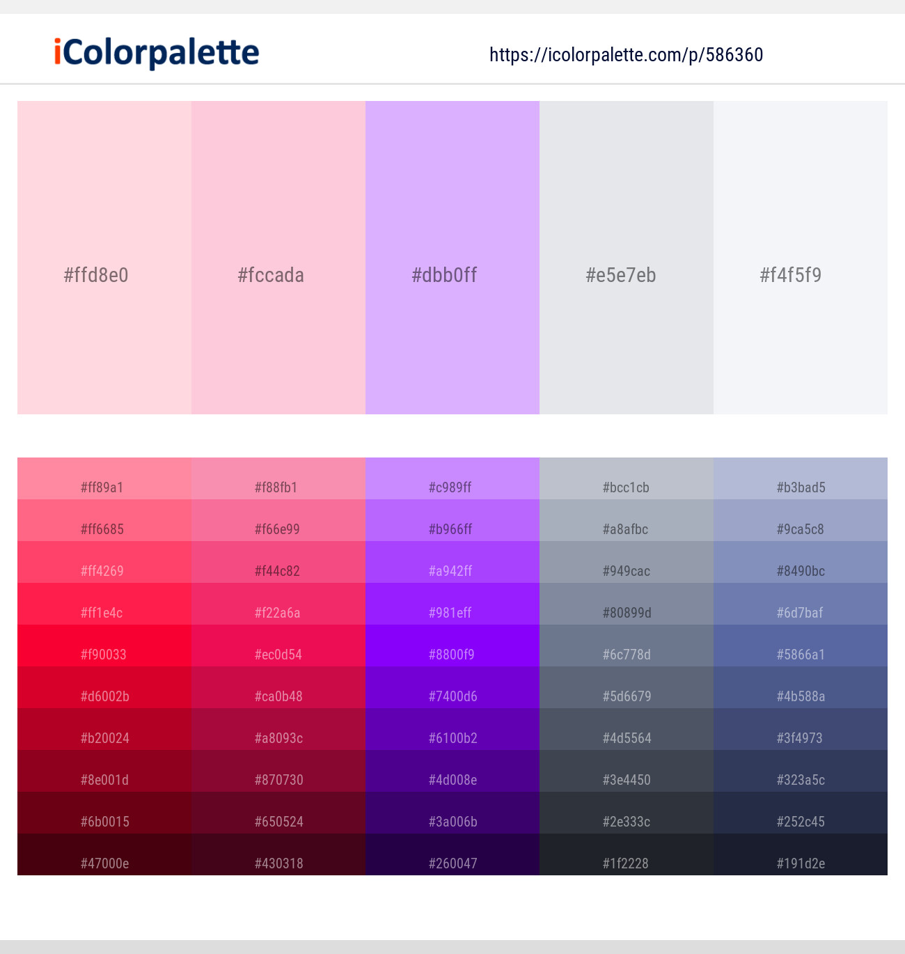 315+ Mauve Color Palettes & Gradient Ideas | iColorPalette