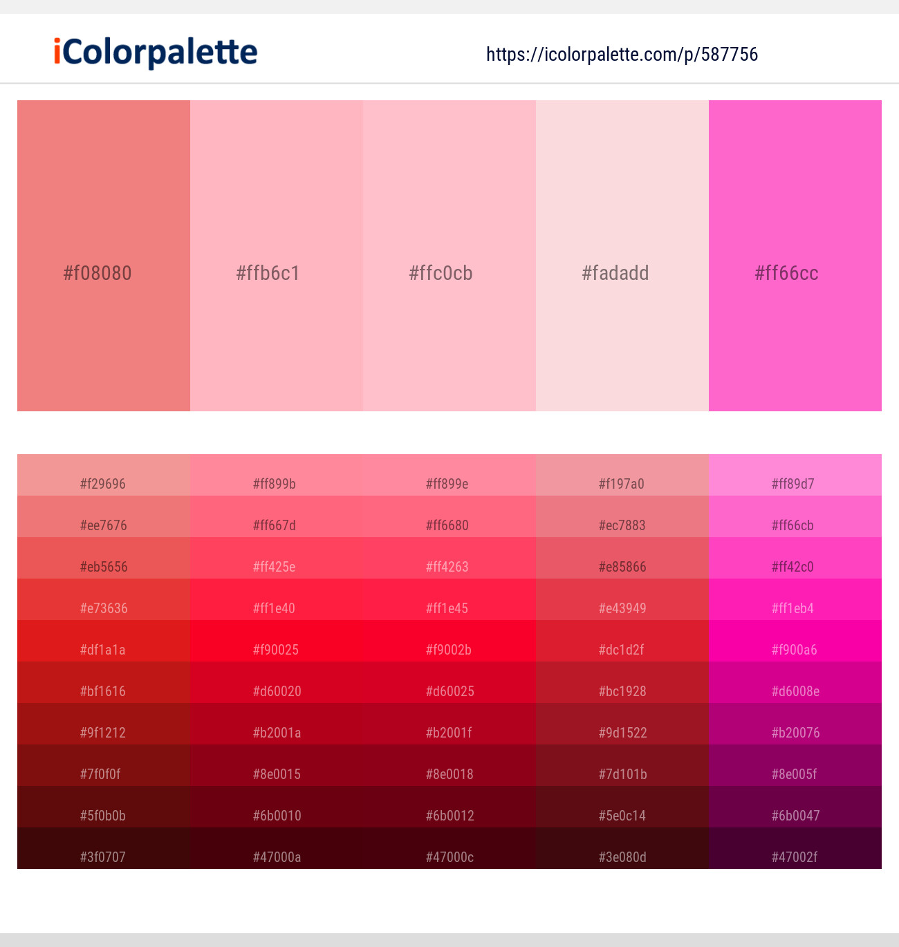 Froly – Pink – Pink – Azalea – Hot Pink Color scheme | iColorpalette