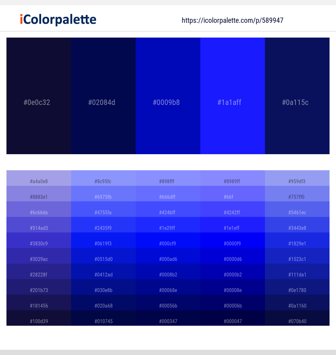 885+ Dark Blue Color Palettes & Gradient Ideas | iColorPalette