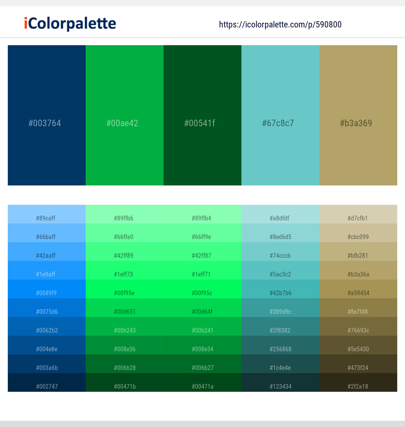Midnight Blue – Green Haze – Camarone – Downy – Teak Color scheme ...