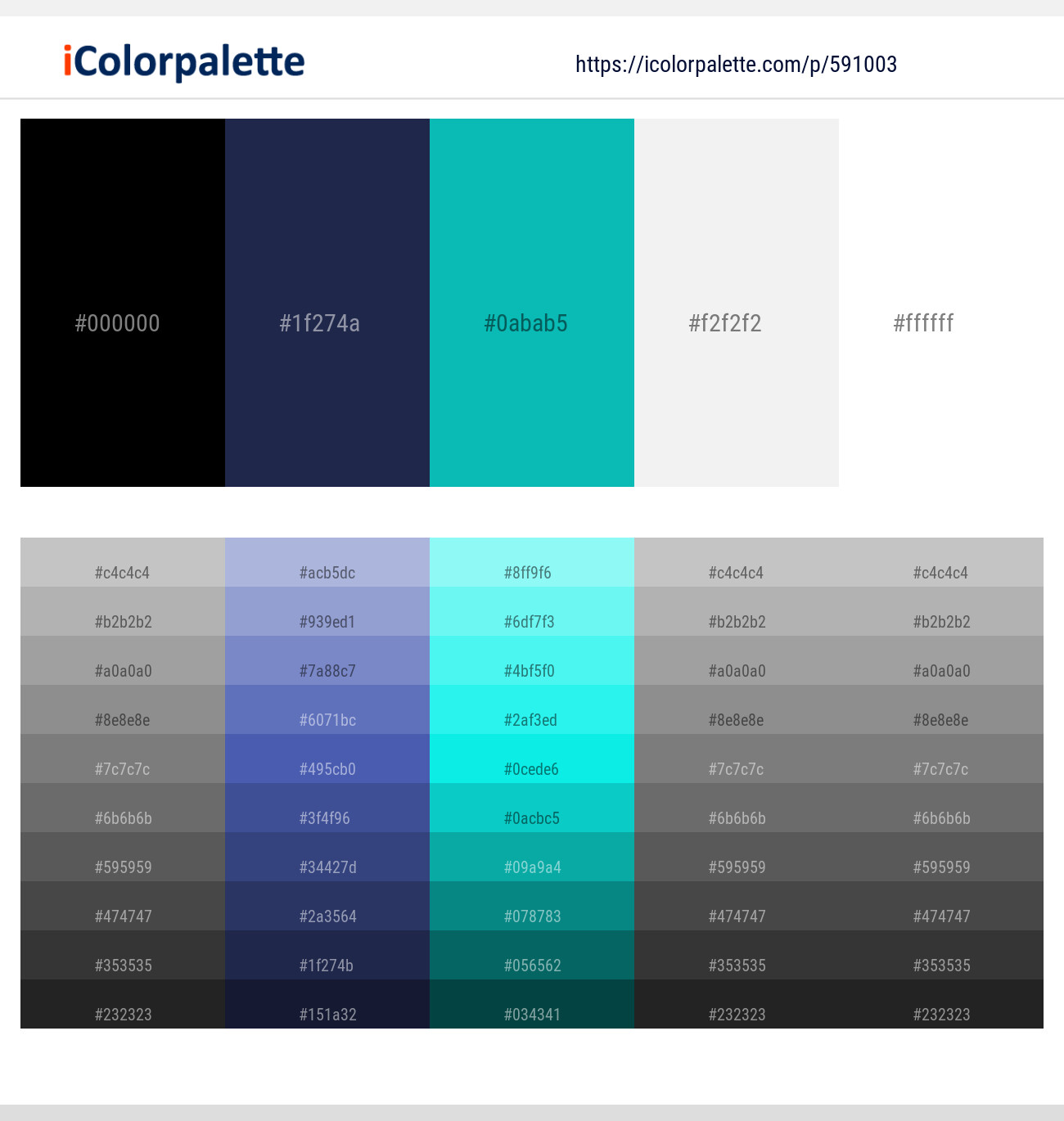 000000_1f274a_0abab5_f2f2f2_ffffff | iColorpalette