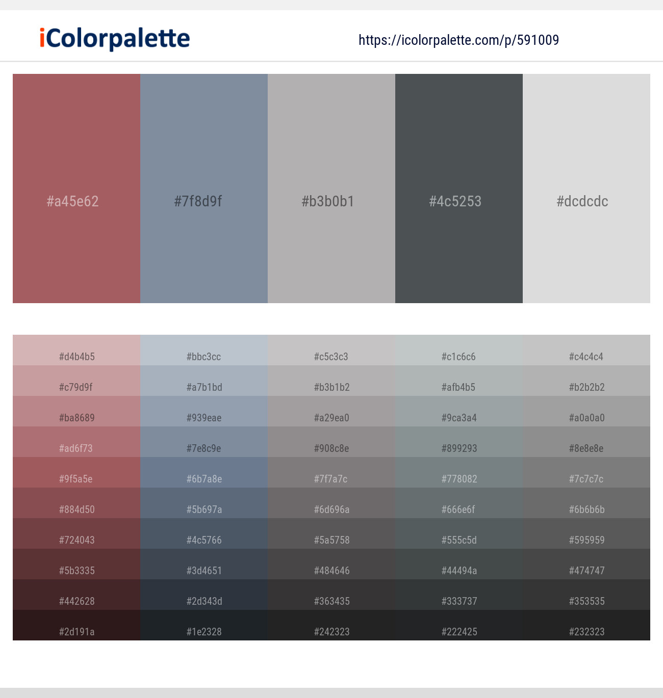 a45e62_7f8d9f_b3b0b1_4c5253_dcdcdc | iColorpalette