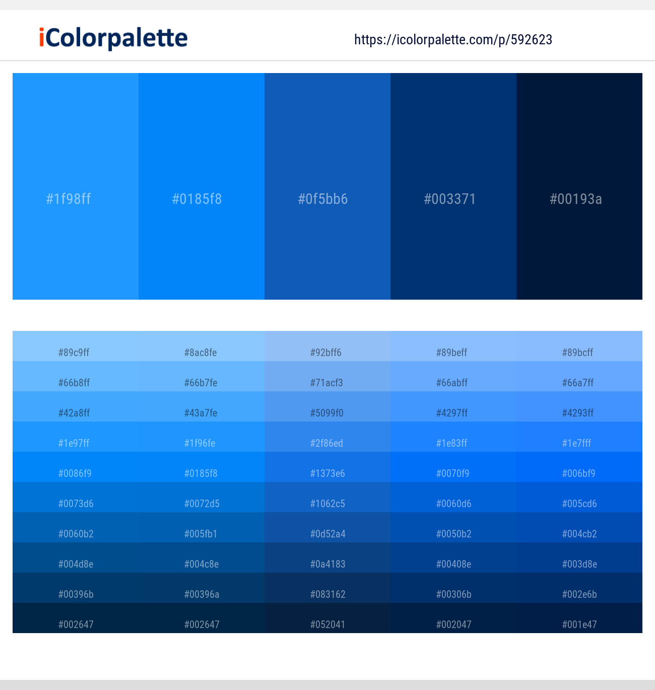 Dodger Blue – Azure Radiance – Denim – Midnight Blue – Midnight Color ...