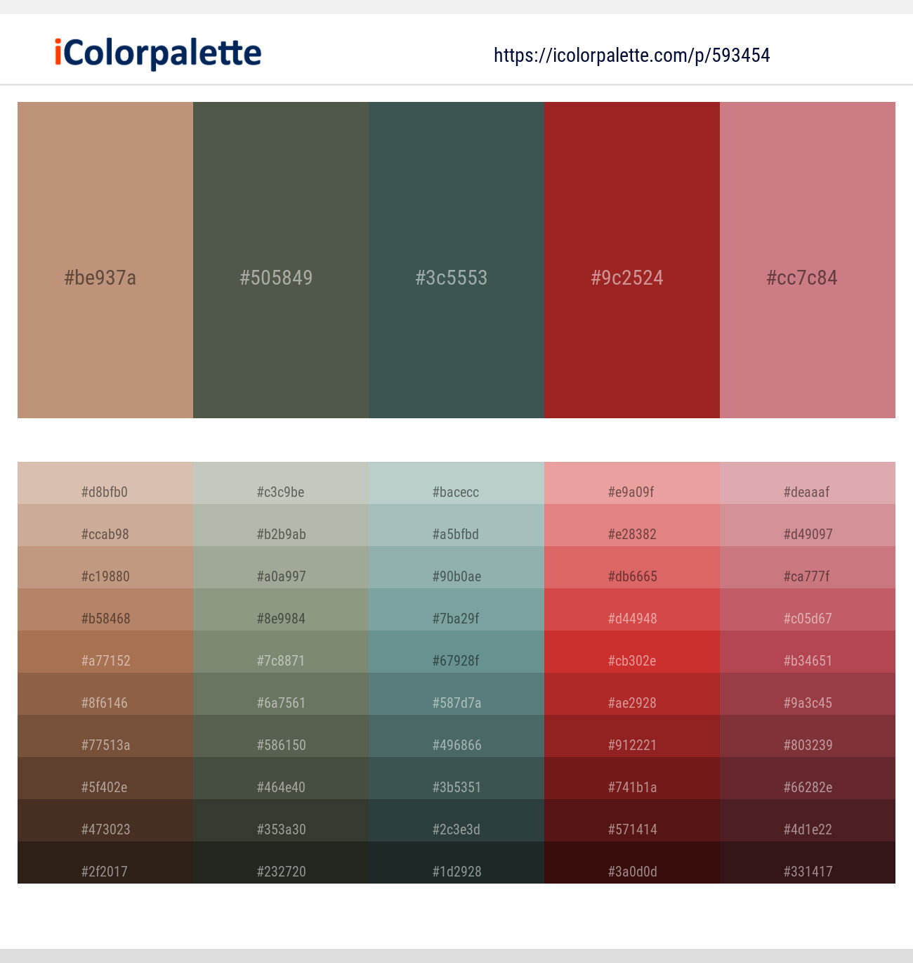 1173+ Old Rose Color Palettes & Gradient Ideas | iColorPalette