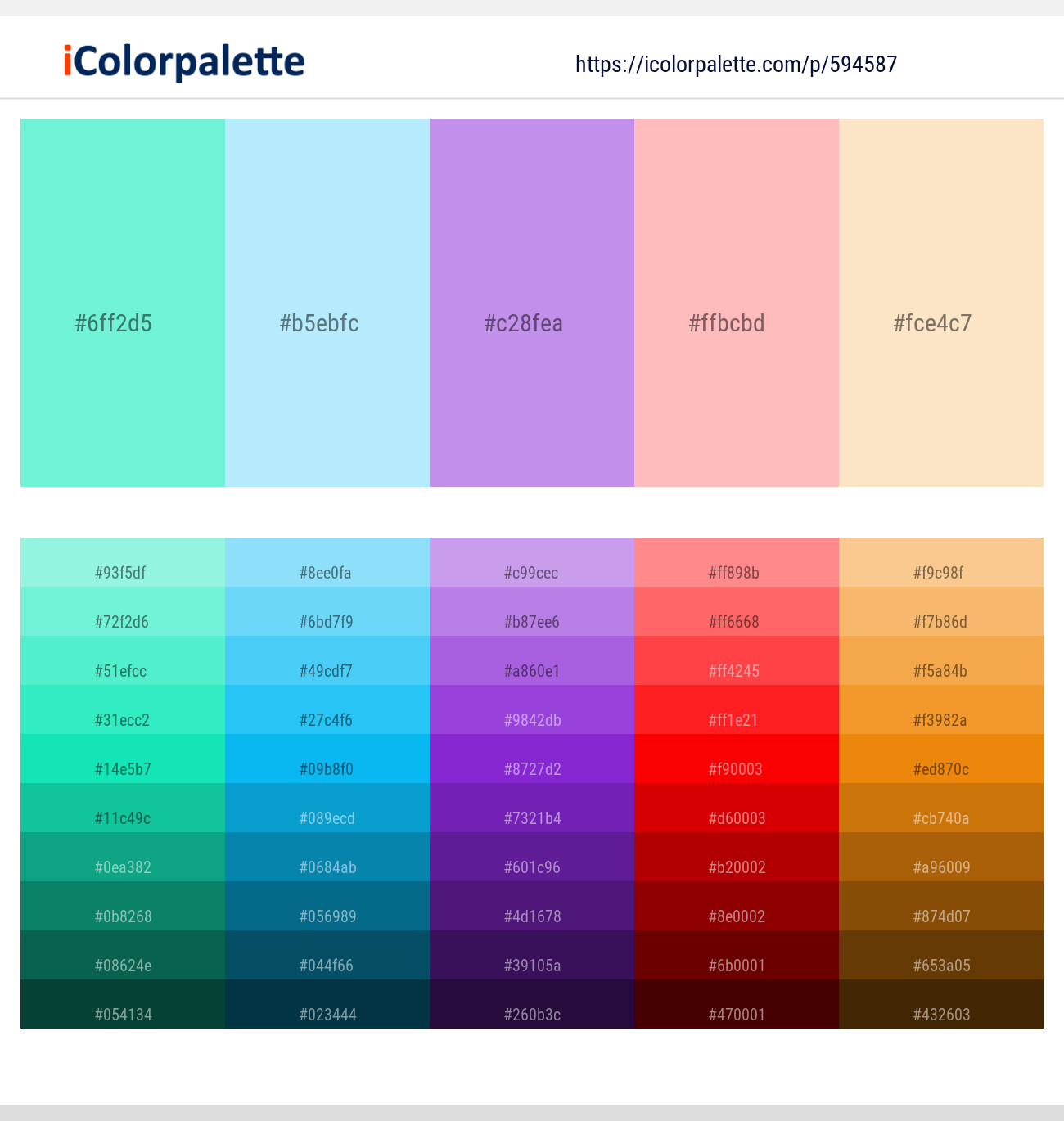 Aquamarine – French Pass – Lavender – Sundown – Tequila Color scheme ...