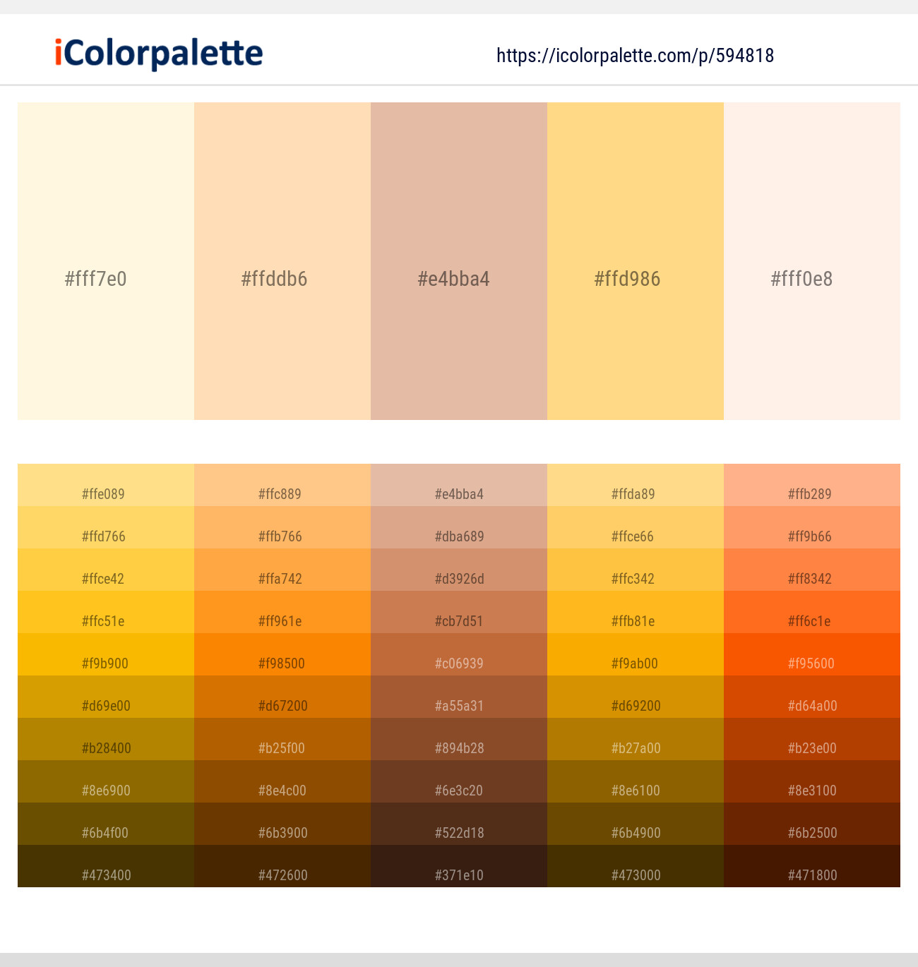4 Latest Color Schemes with Navajo White And Seashell Color tone ...