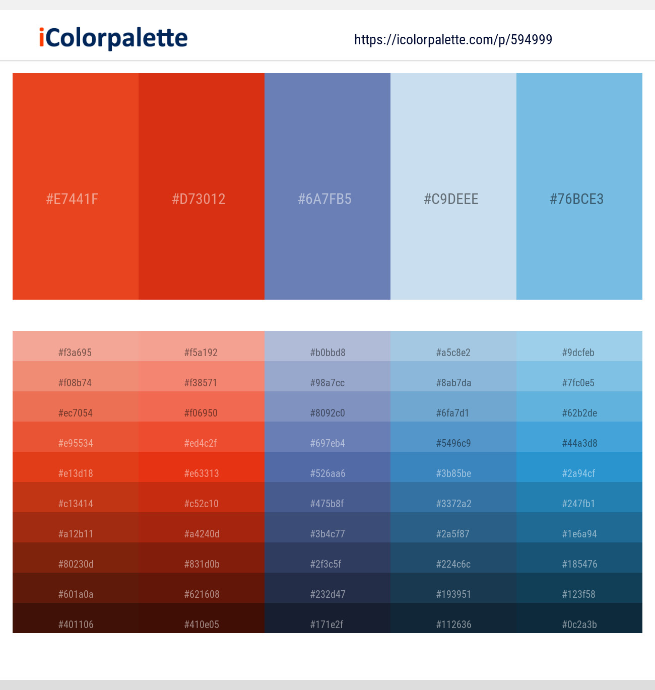 Pomegranate – Thunderbird – Ship Cove – Spindle – Seagull Color scheme ...