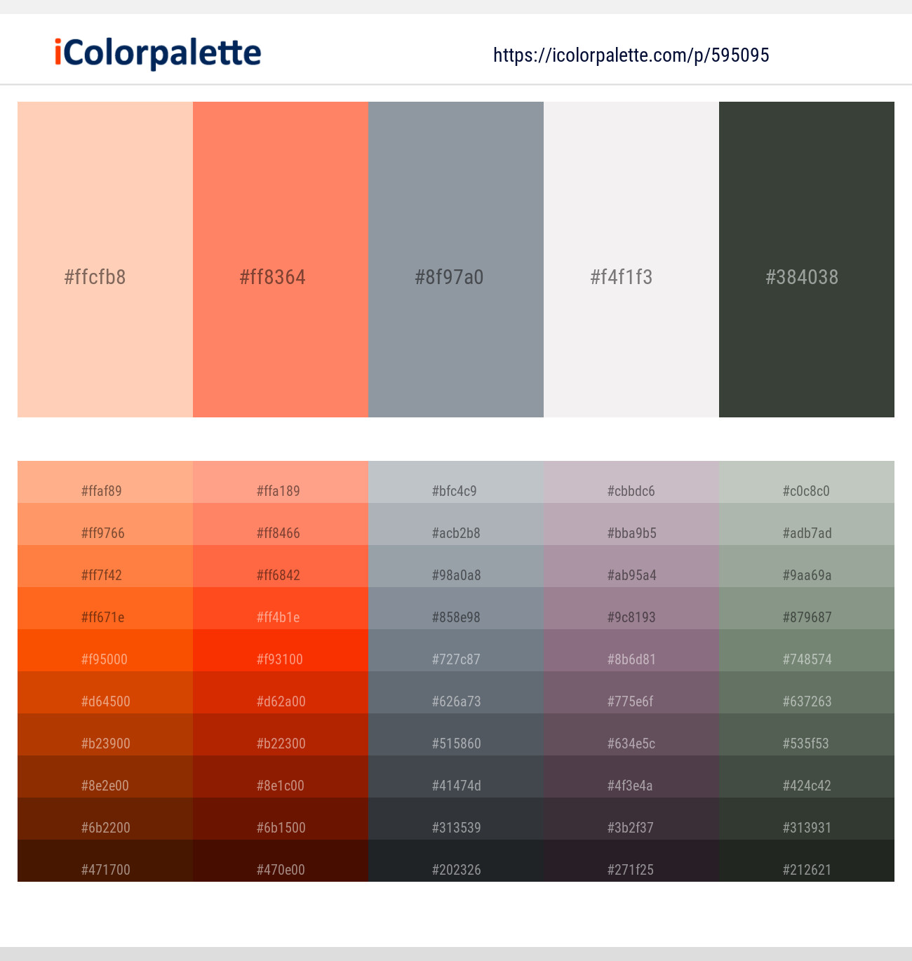 1656+ Coral Color Palettes & Gradient Ideas | iColorPalette