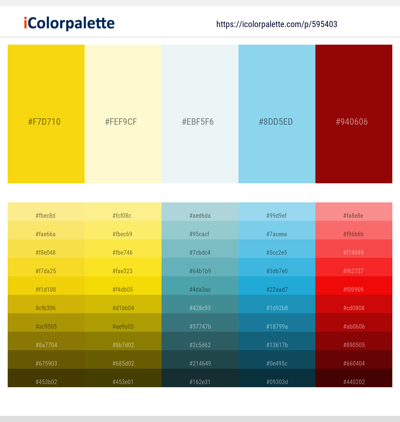 Candlelight – Lemon Chiffon – Catskill White – Cornflower – Red Berry ...