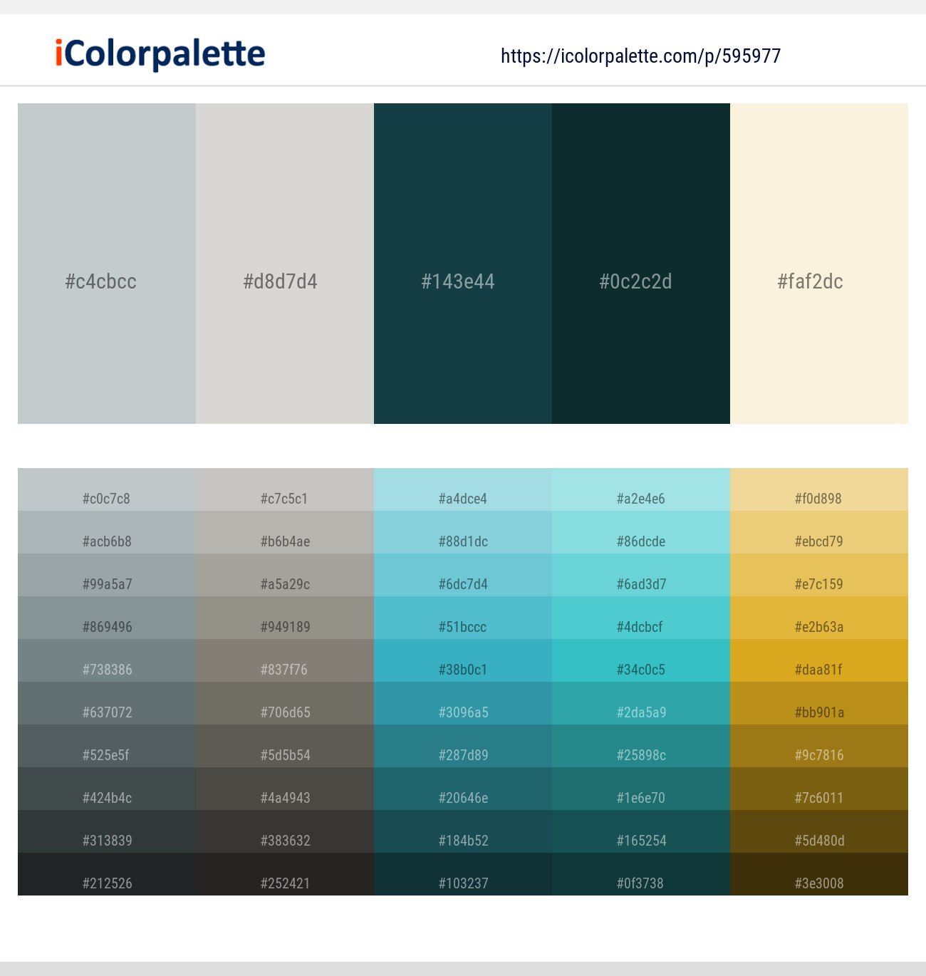 Submarine – Timberwolf – Elephant – Firefly – Pearl Lusta Color scheme ...