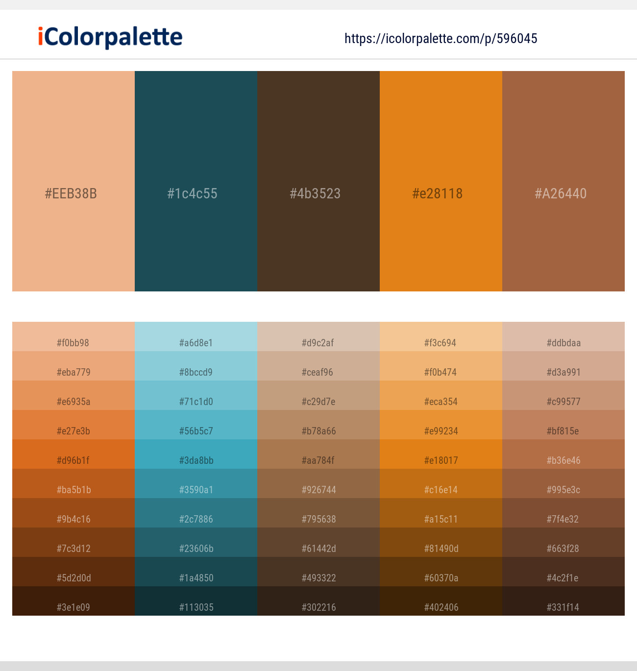 Tacao – Blue Dianne – Iroko – Zest – Cape Palliser Color scheme ...