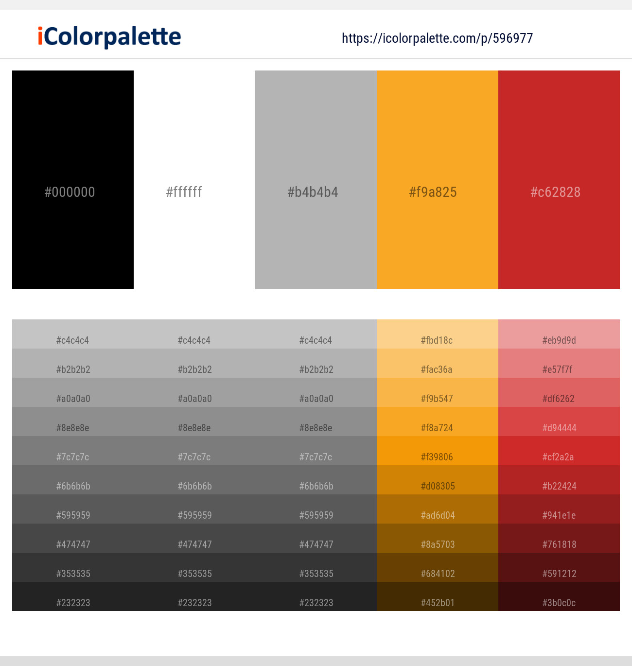 Black – White – Nobel – Sea Buckthorn – Persian Red Color scheme ...