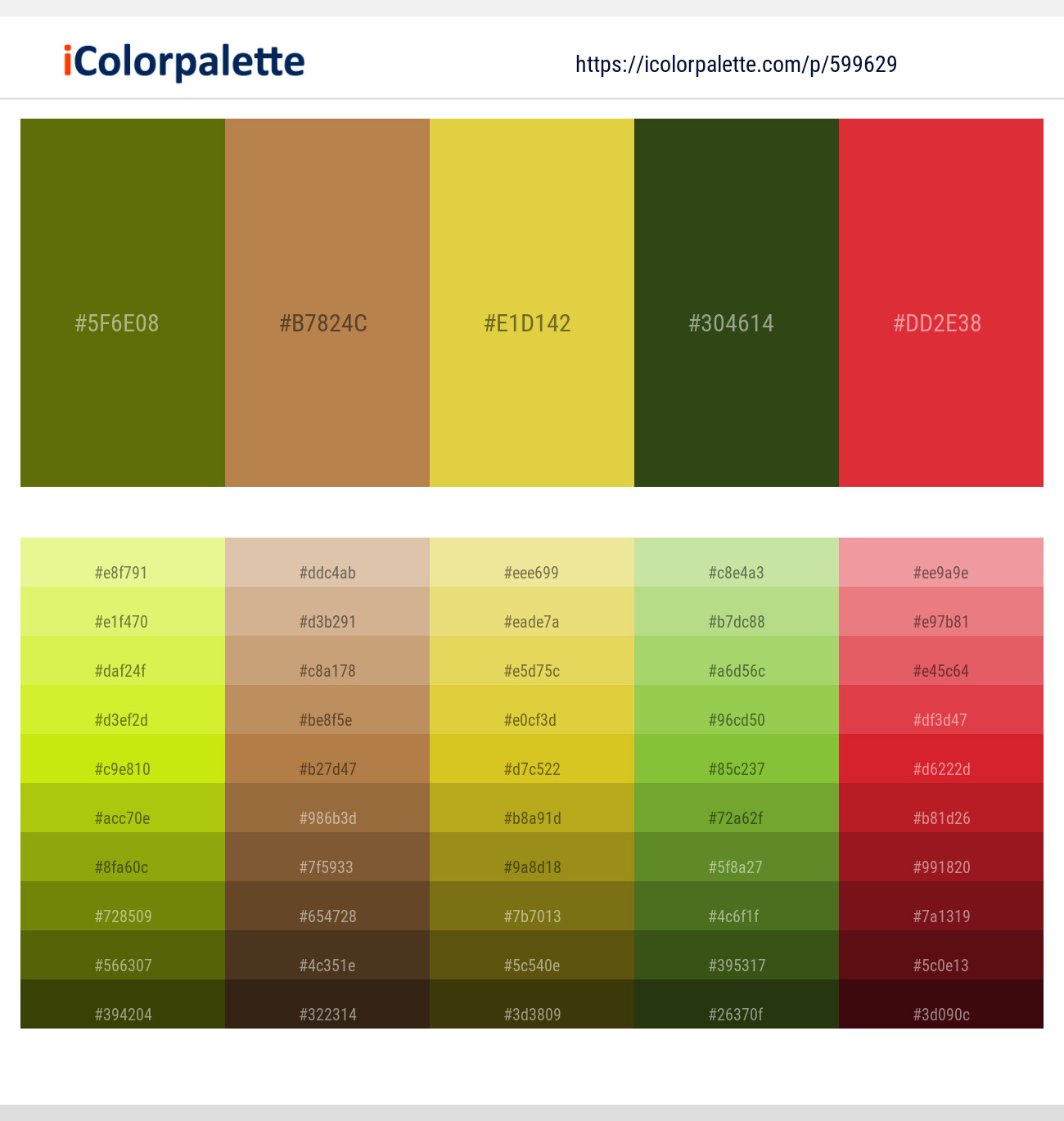 2912+ Olive Color Palettes & Gradient Ideas | iColorPalette