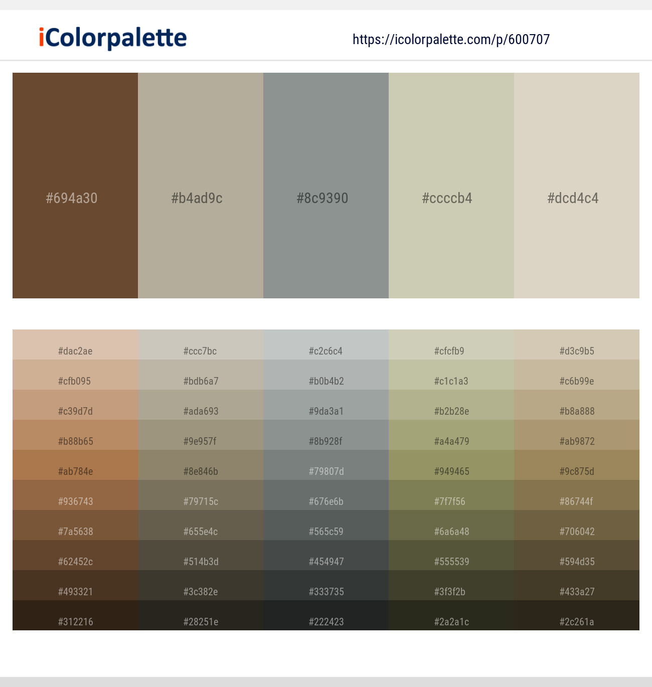 Shingle Fawn – Nomad – Mantle – Foggy Gray – Sisal Color scheme ...