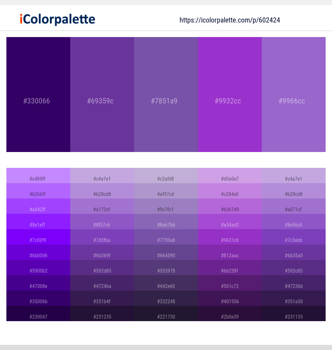 2735+ Medium Purple Color Palettes & Gradient Ideas | iColorPalette