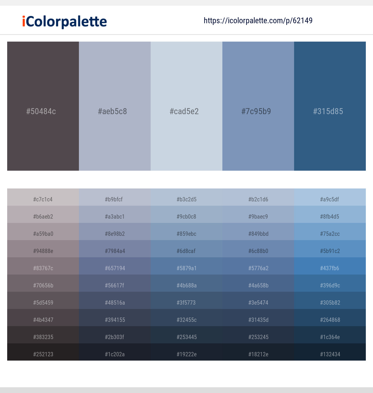 Emperor – Cadet Blue – Botticelli – Ship Cove – Chambray Color scheme ...