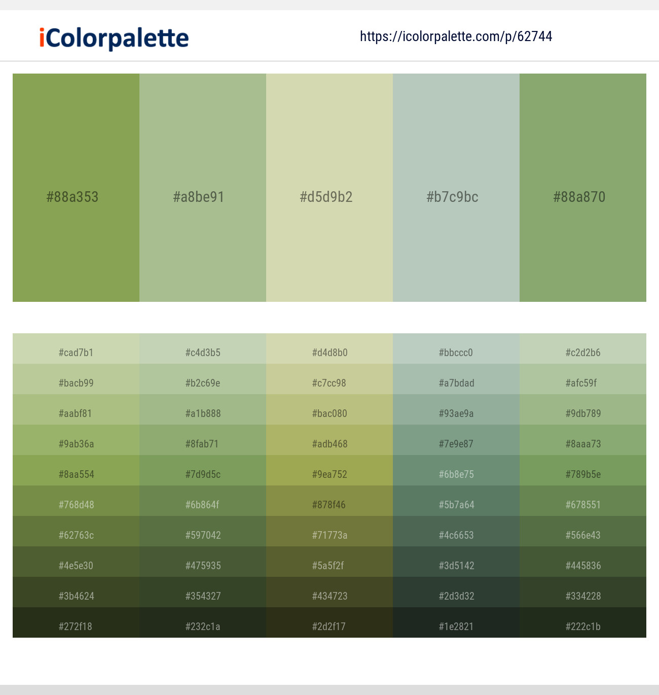 1 Latest Color Schemes with Powder Ash And Chelsea Cucumber Color tone ...