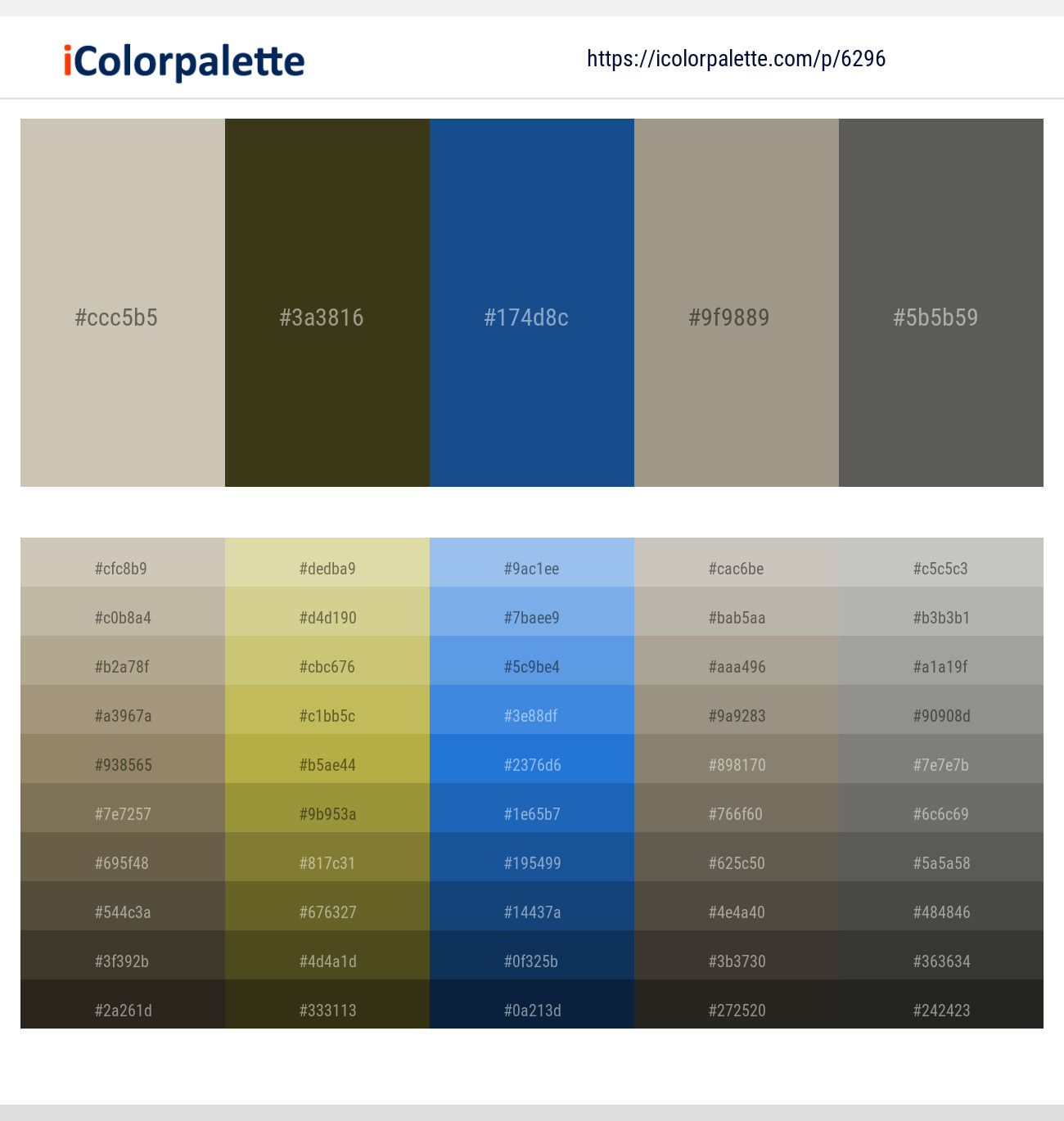Foggy Gray – Thatch Green – Chathams Blue – Zorba – Chicago Color ...