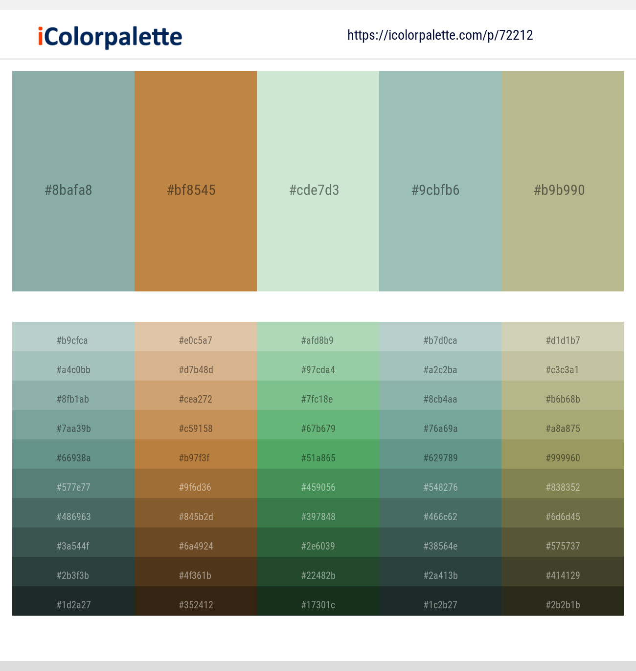 1 Latest Color Schemes with Surf Crest And Shadow Green Color tone ...