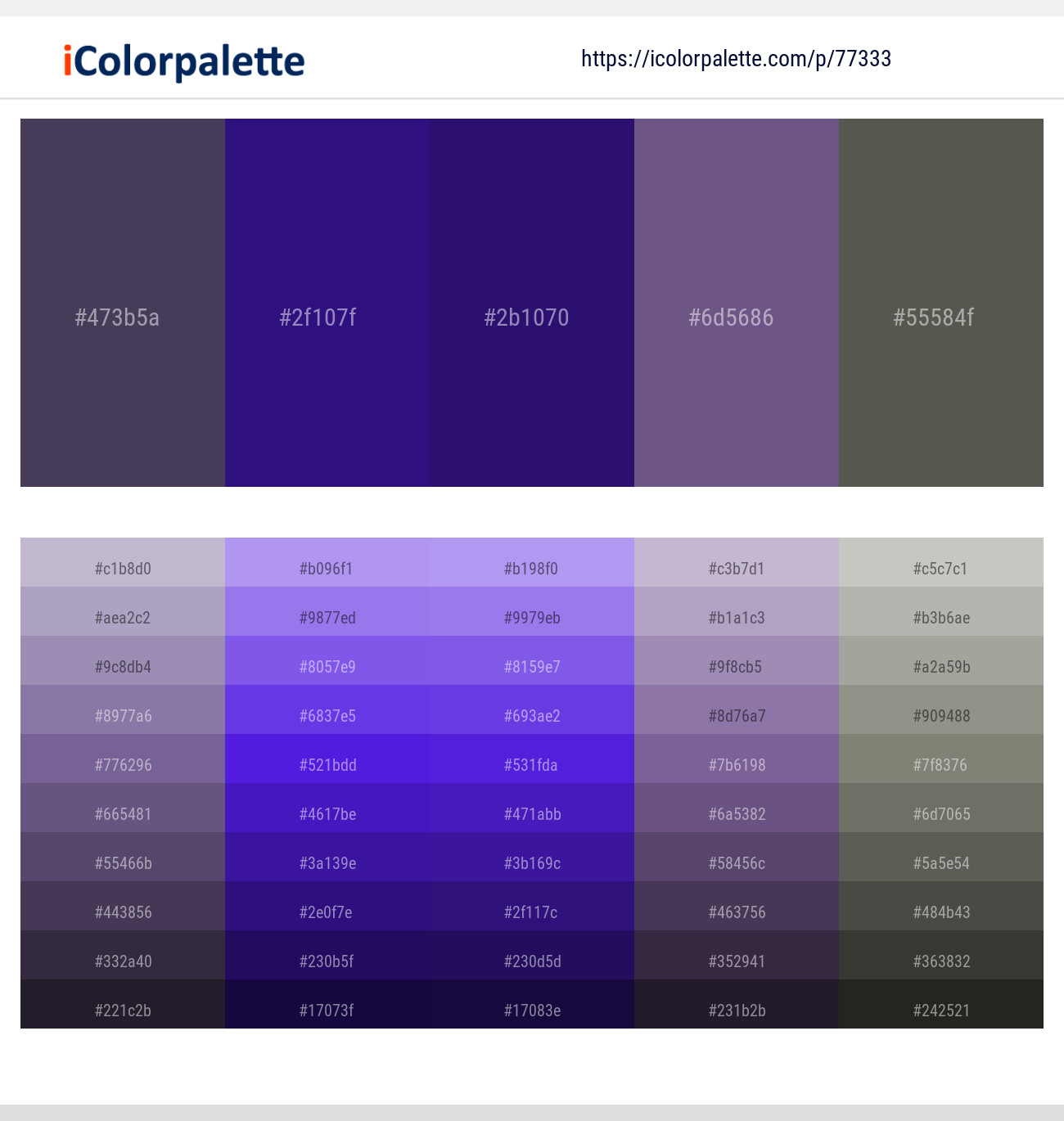 1 Latest Color Schemes with Persian Indigo And Fuscous Gray Color tone ...
