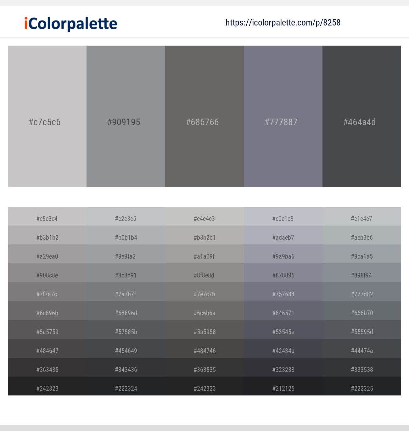 1 Latest Color Schemes with Oslo Gray And Ironside Gray Color tone ...