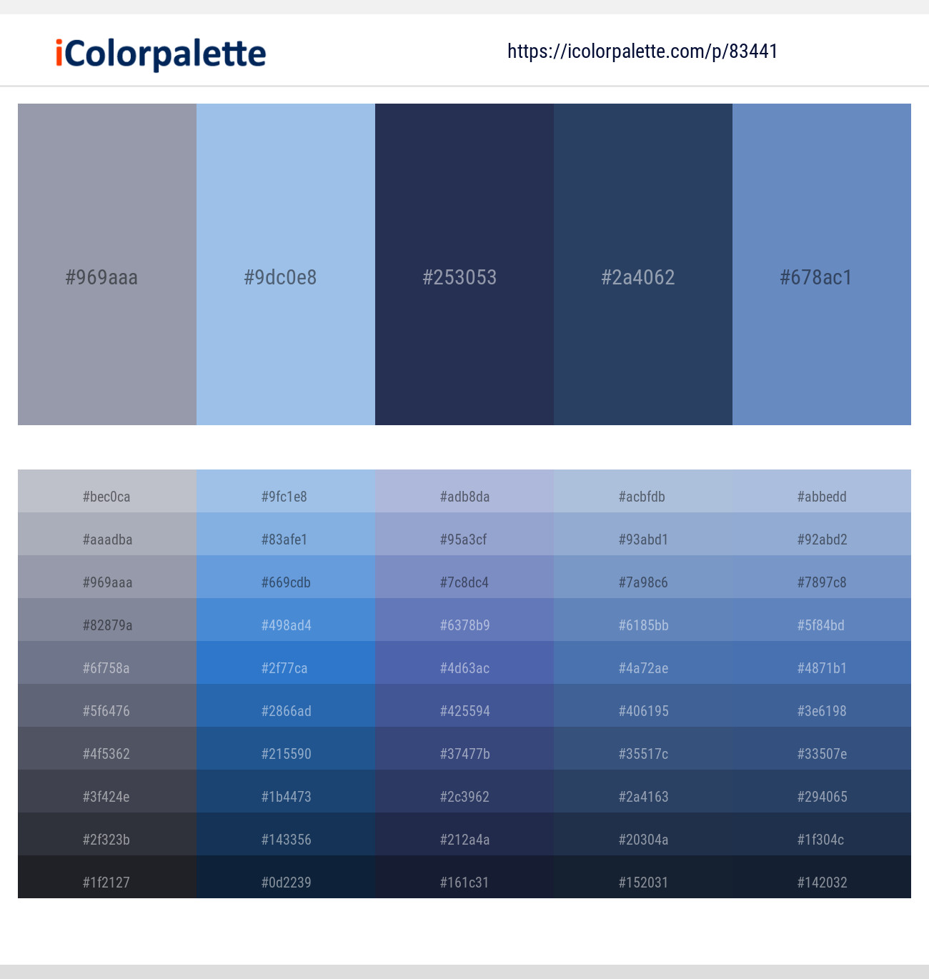 2 Latest Color Schemes with Cornflower And Rhino Color tone ...