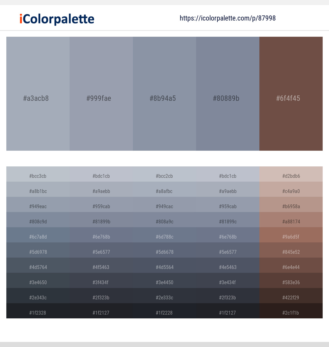 Hit Gray – Santas Gray – Manatee – Regent Gray – Tobacco Brown Color ...