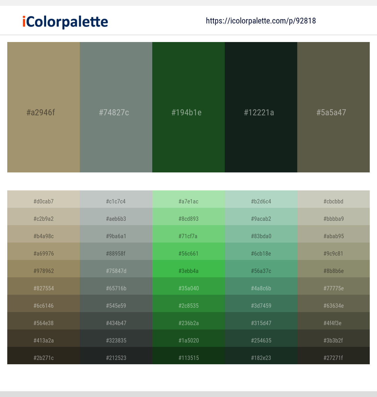 Donkey Brown – Blue Smoke – Parsley – Racing Green – Finch Color scheme ...