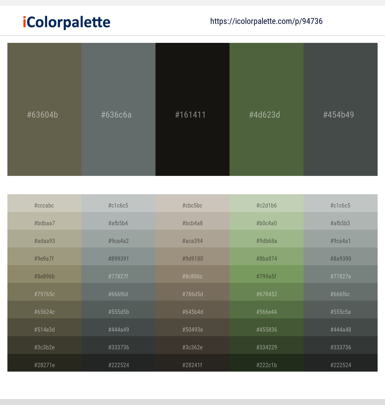 1 Latest Color Schemes with Chalet Green And Cape Cod Color tone ...
