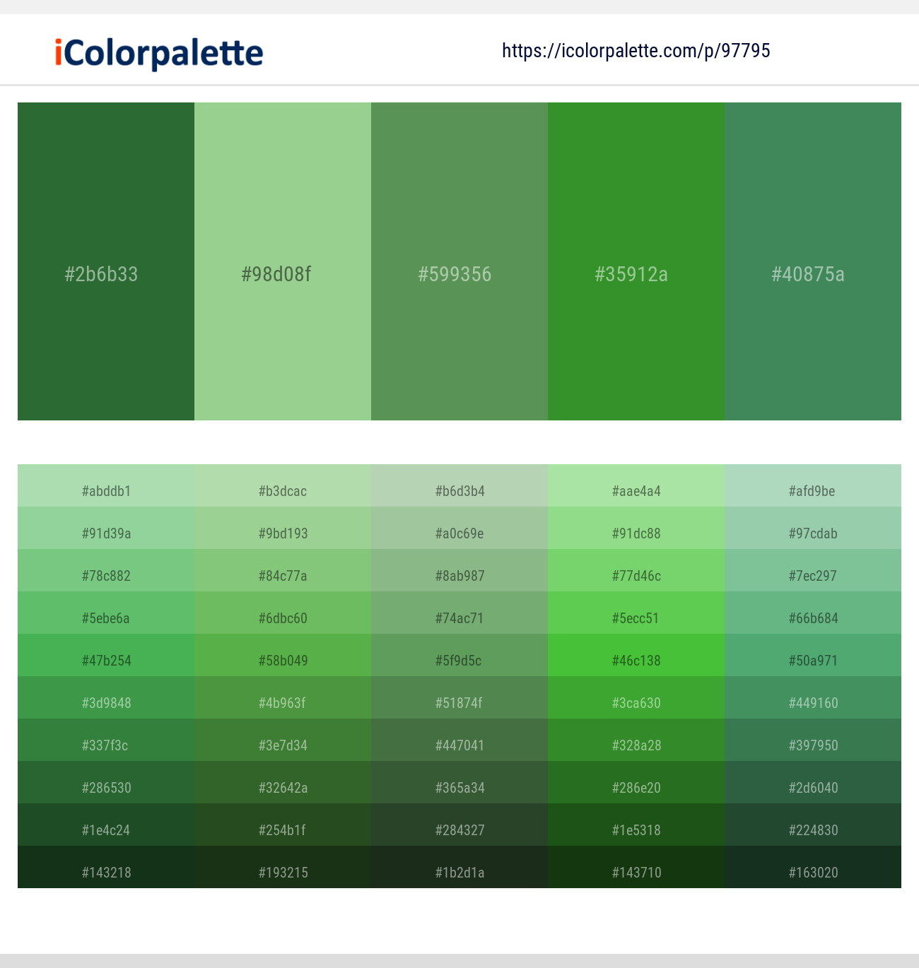 2 Latest Color Schemes with Forest Green And Goblin Color tone ...