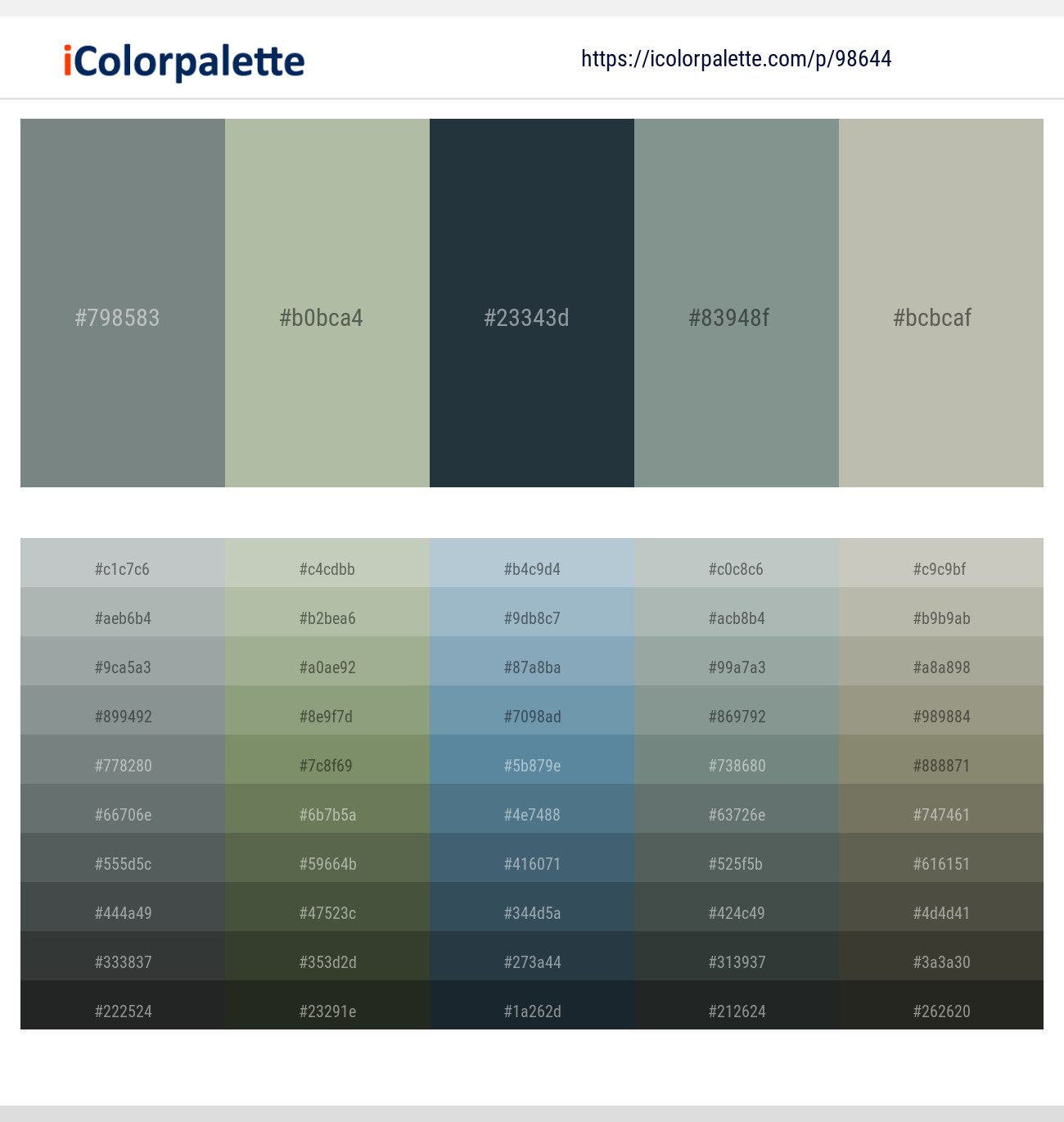 2 Latest Color Schemes with Norway And Mist Gray Color tone ...