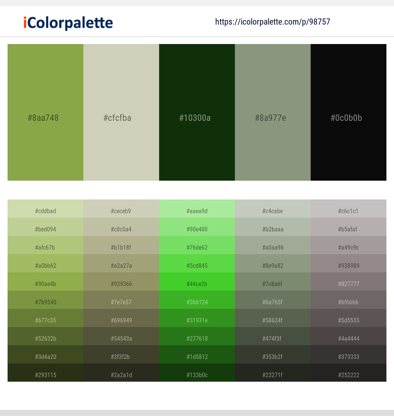 2 Latest Color Schemes with Deep Forest Green And Cod Gray Color tone ...