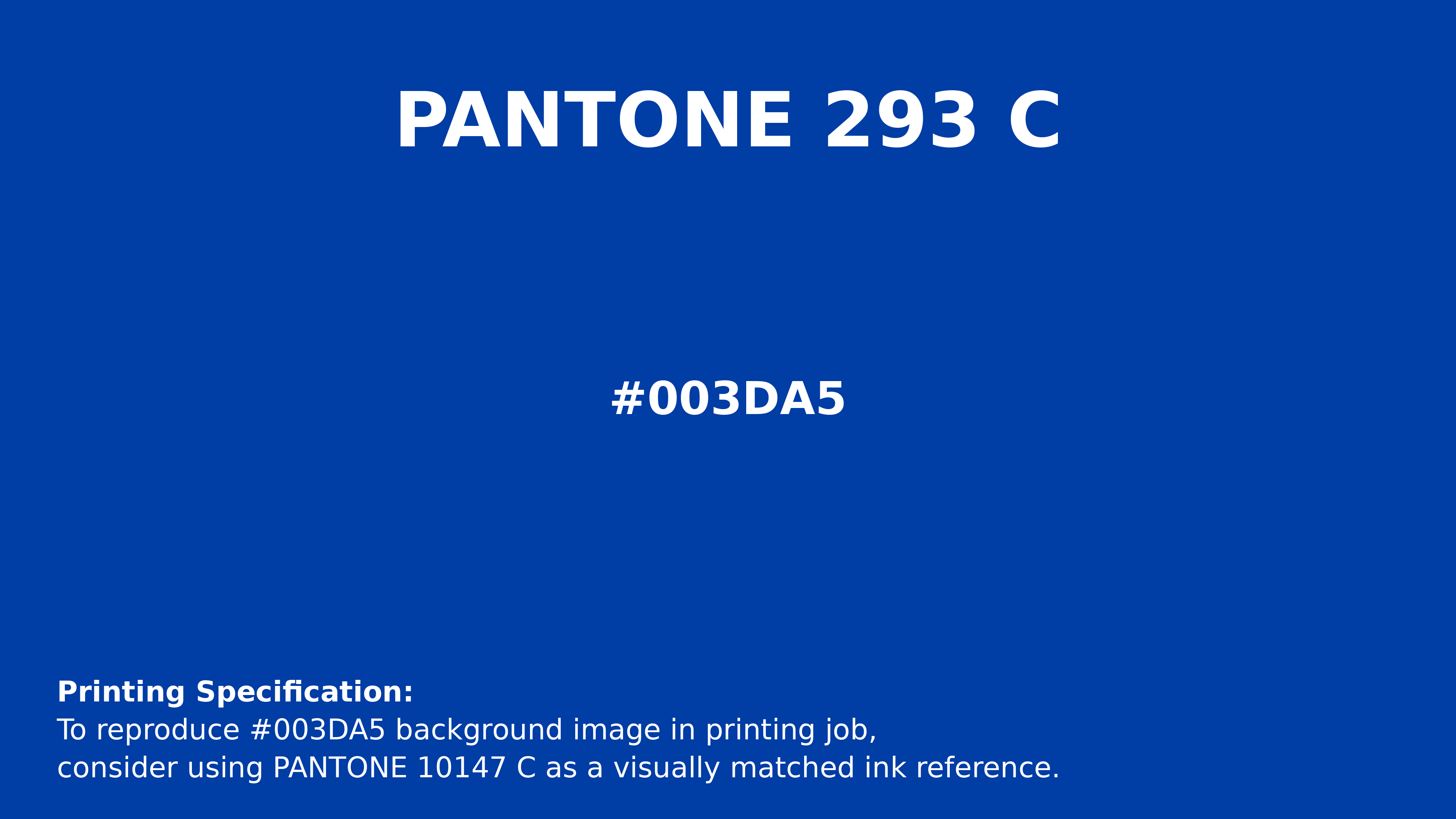 Hex Color #003da5 | Printing Match PANTONE 293 C | Color conversion ...