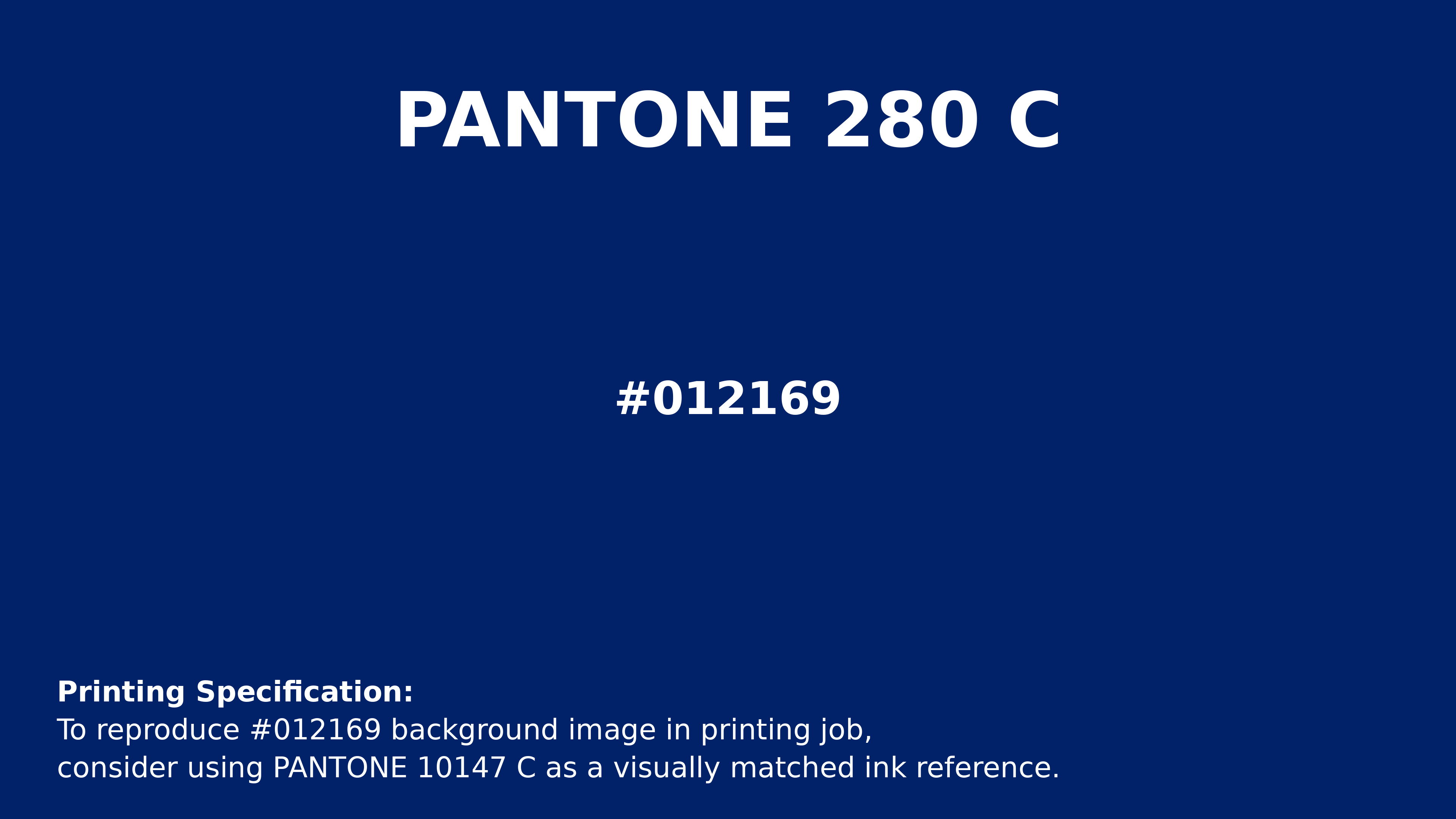 Hex Color #012169 | Printing Match PANTONE 280 C | Color conversion ...
