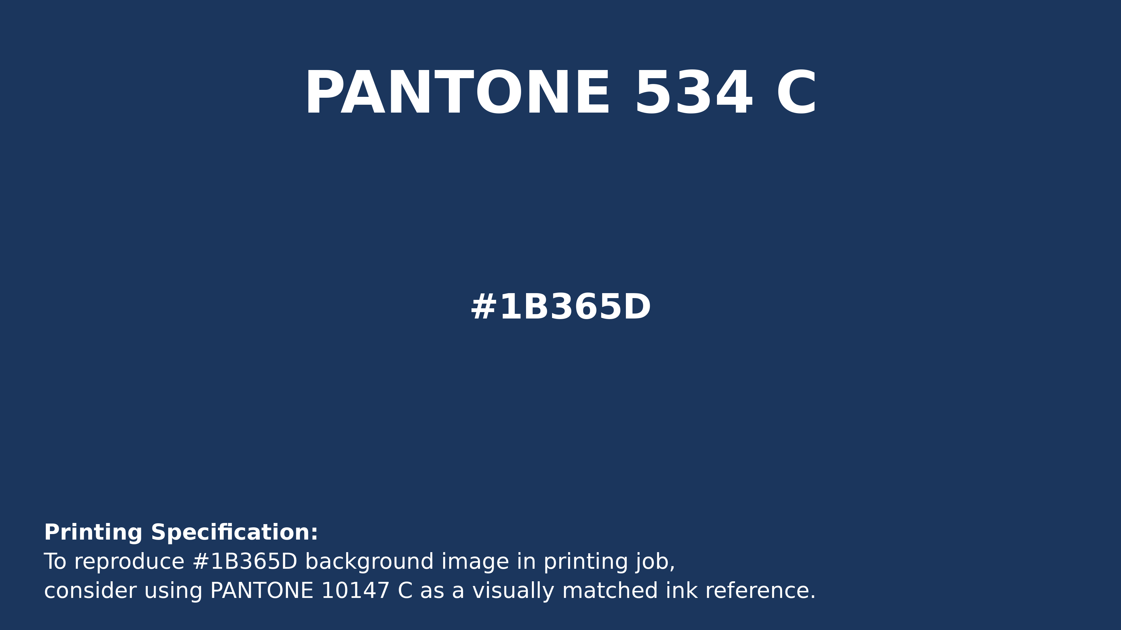 Hex Color #1b365d | Printing Match PANTONE 534 C | Color conversion ...