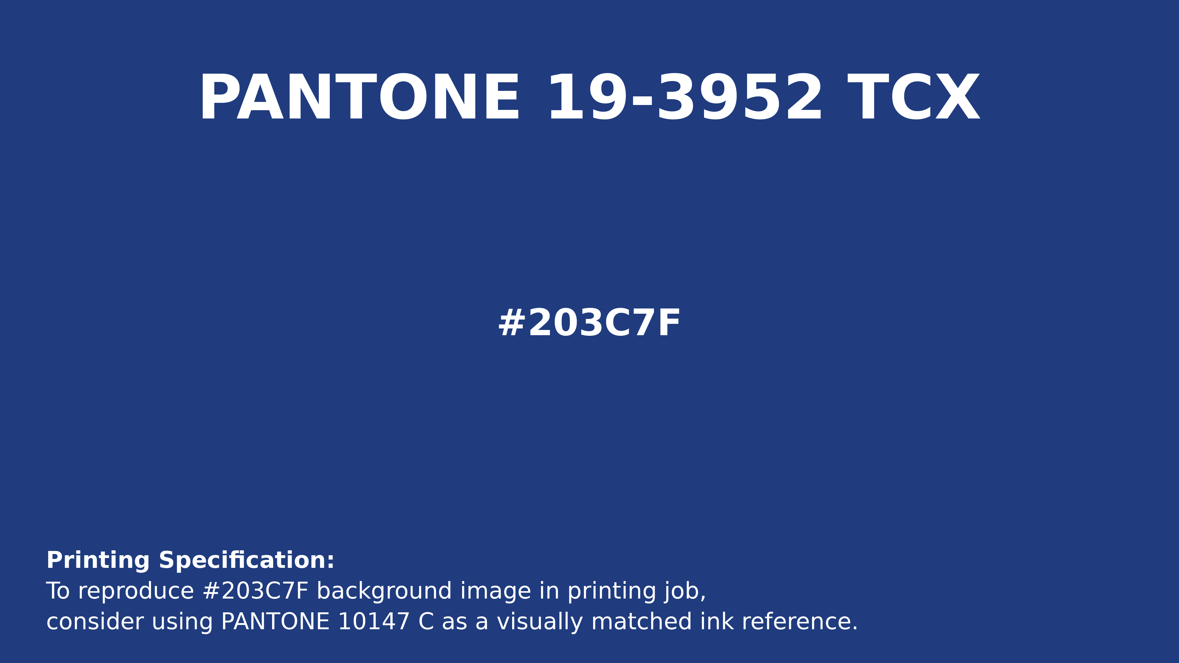 Hex Color #203c7f | Printing Match PANTONE 19-3952 TCX | Color ...