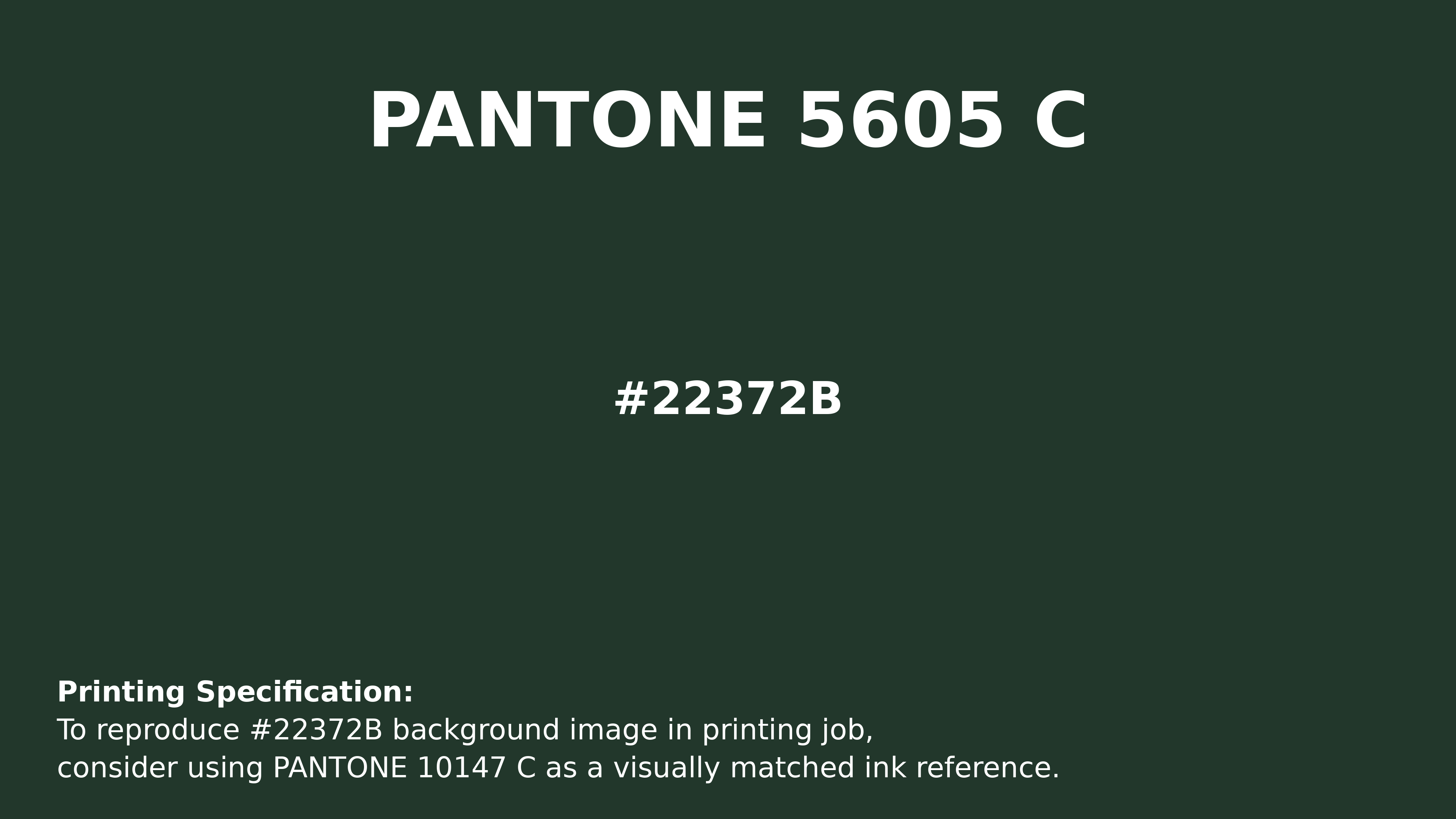 Hex Color #22372b | Printing Match PANTONE 5605 C | Color conversion ...
