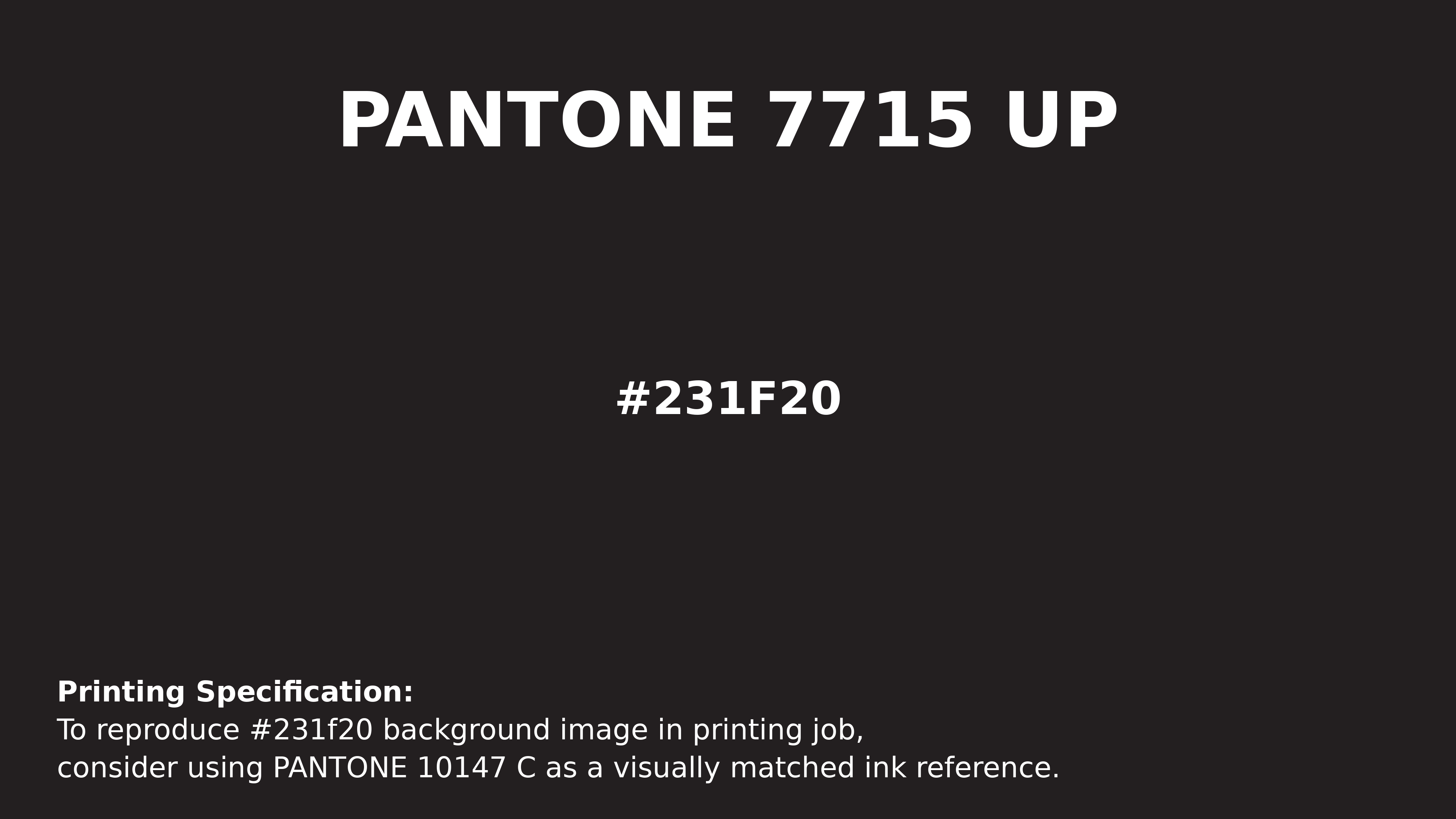 Hex Color #231f20 | Pantone PANTONE 7715 UP | Hsl | Rgb