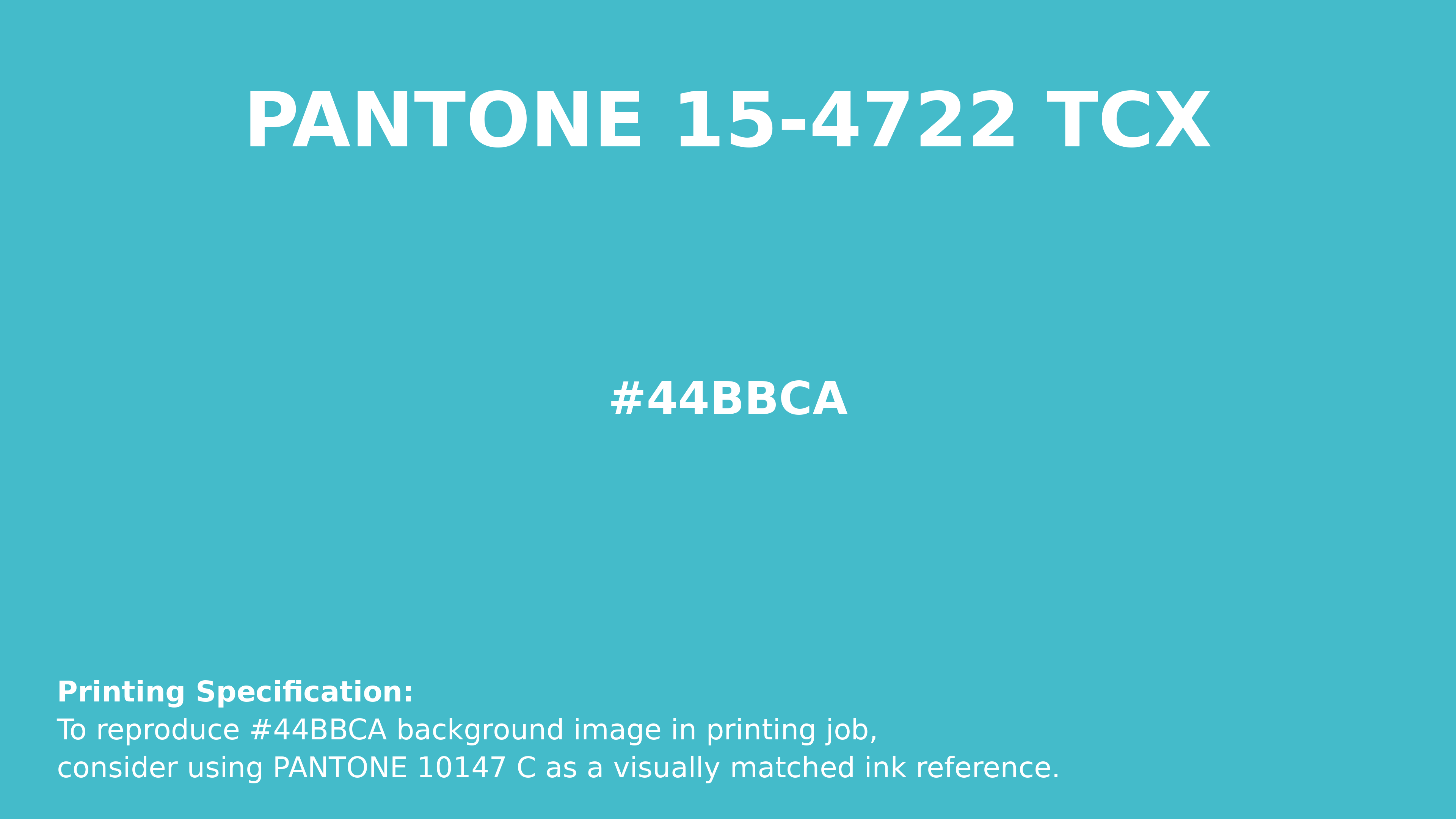 Hex Color #44bbca | Printing Match PANTONE 15-4722 TCX | Color ...