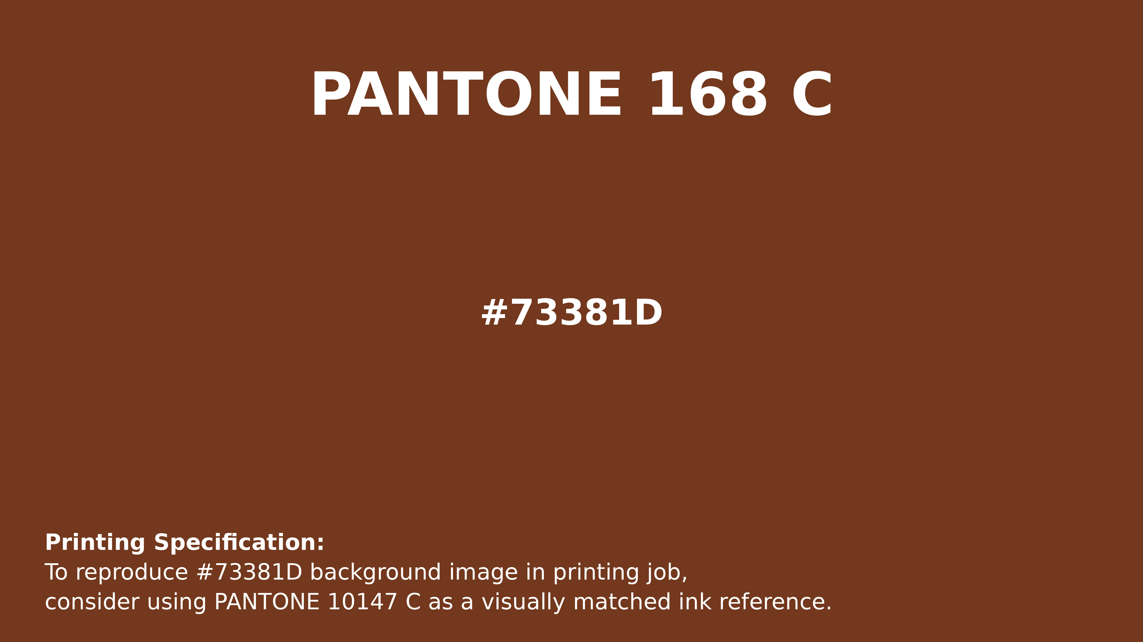 Hex Color #73381d | Printing Match PANTONE 168 C | Color conversion ...