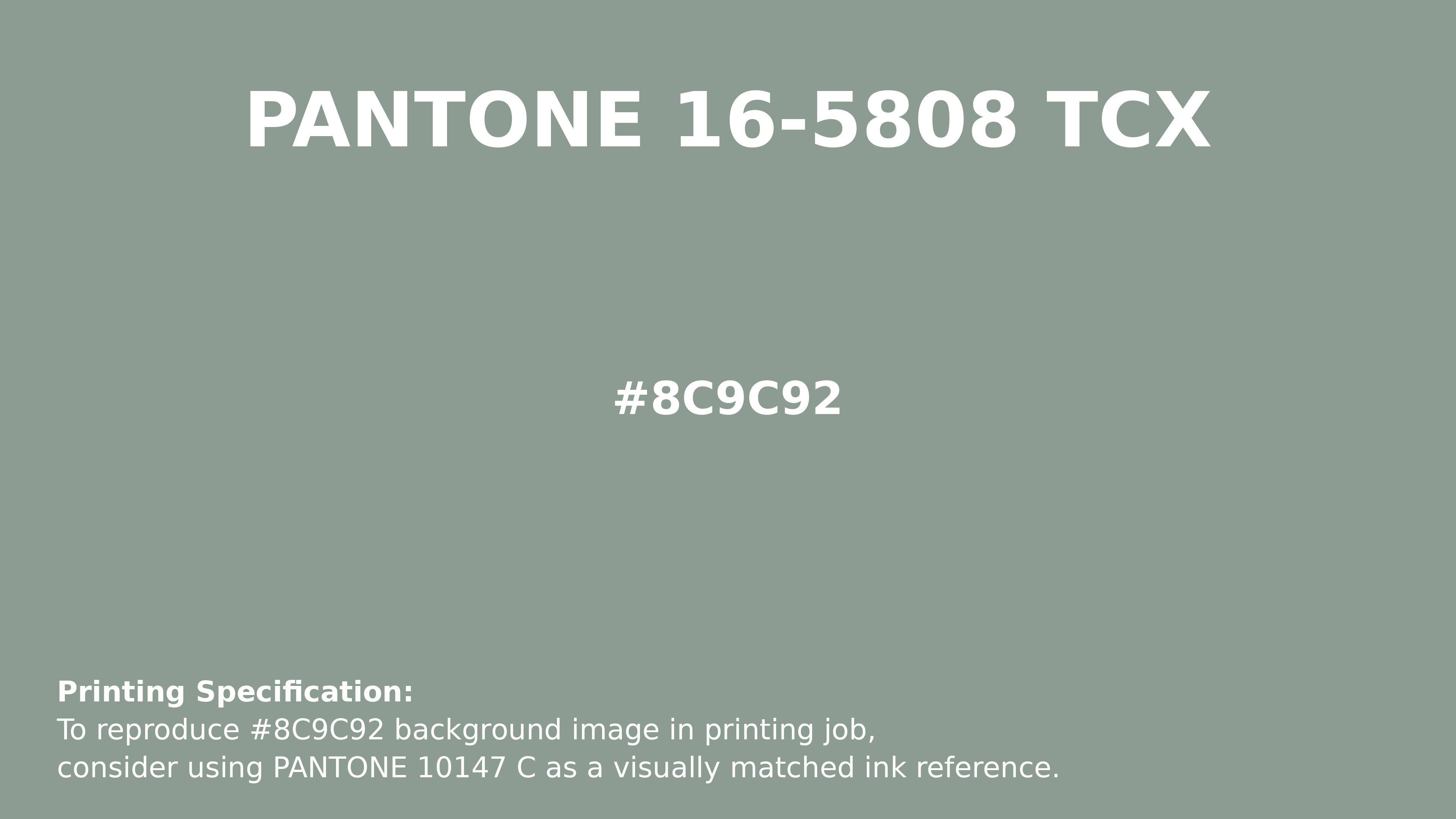 Hex Color #8c9c92 | Printing Match PANTONE 16-5808 TCX | Color ...