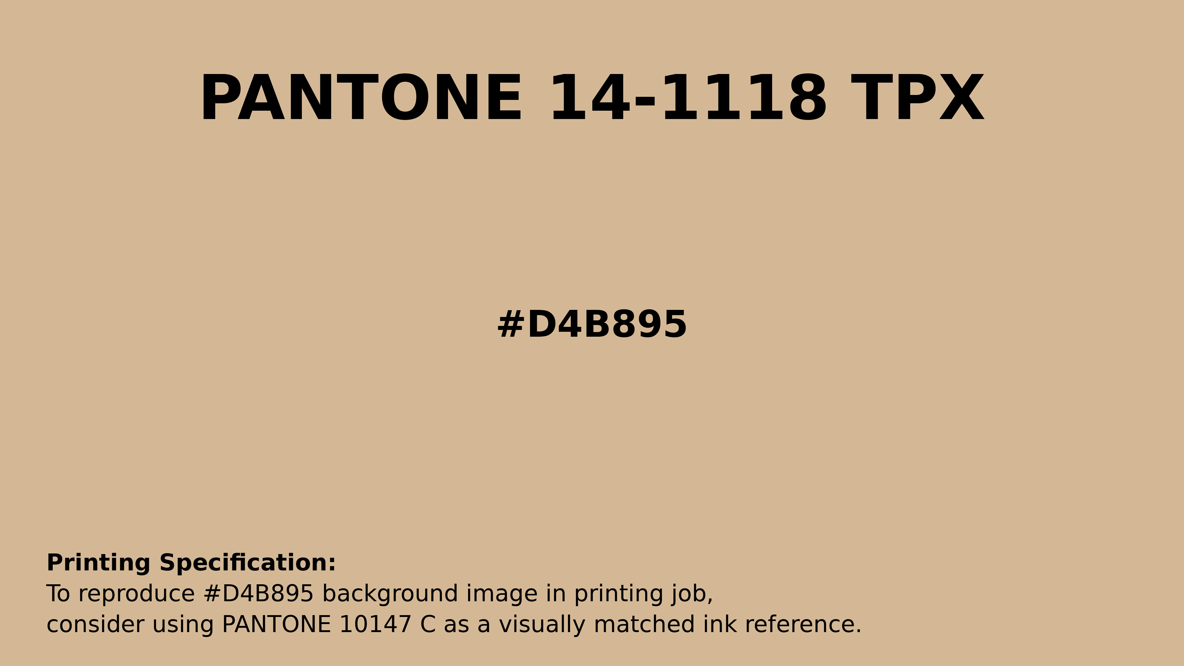 Hex Color #d4b895 | Printing Match PANTONE 14-1118 TPX | Color ...