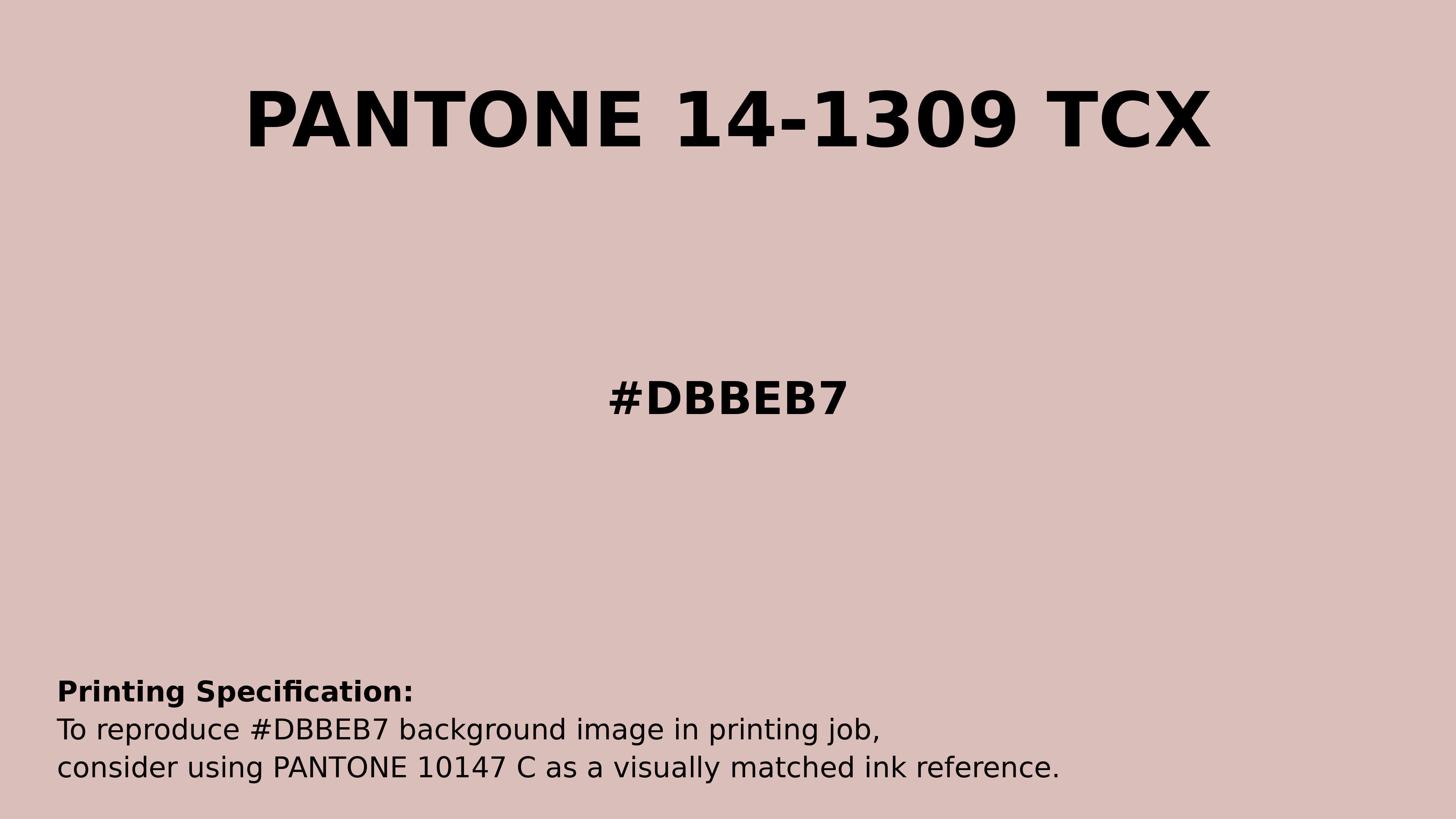 Hex Color #dbbeb7 | Printing Match PANTONE 14-1309 TCX | Color ...