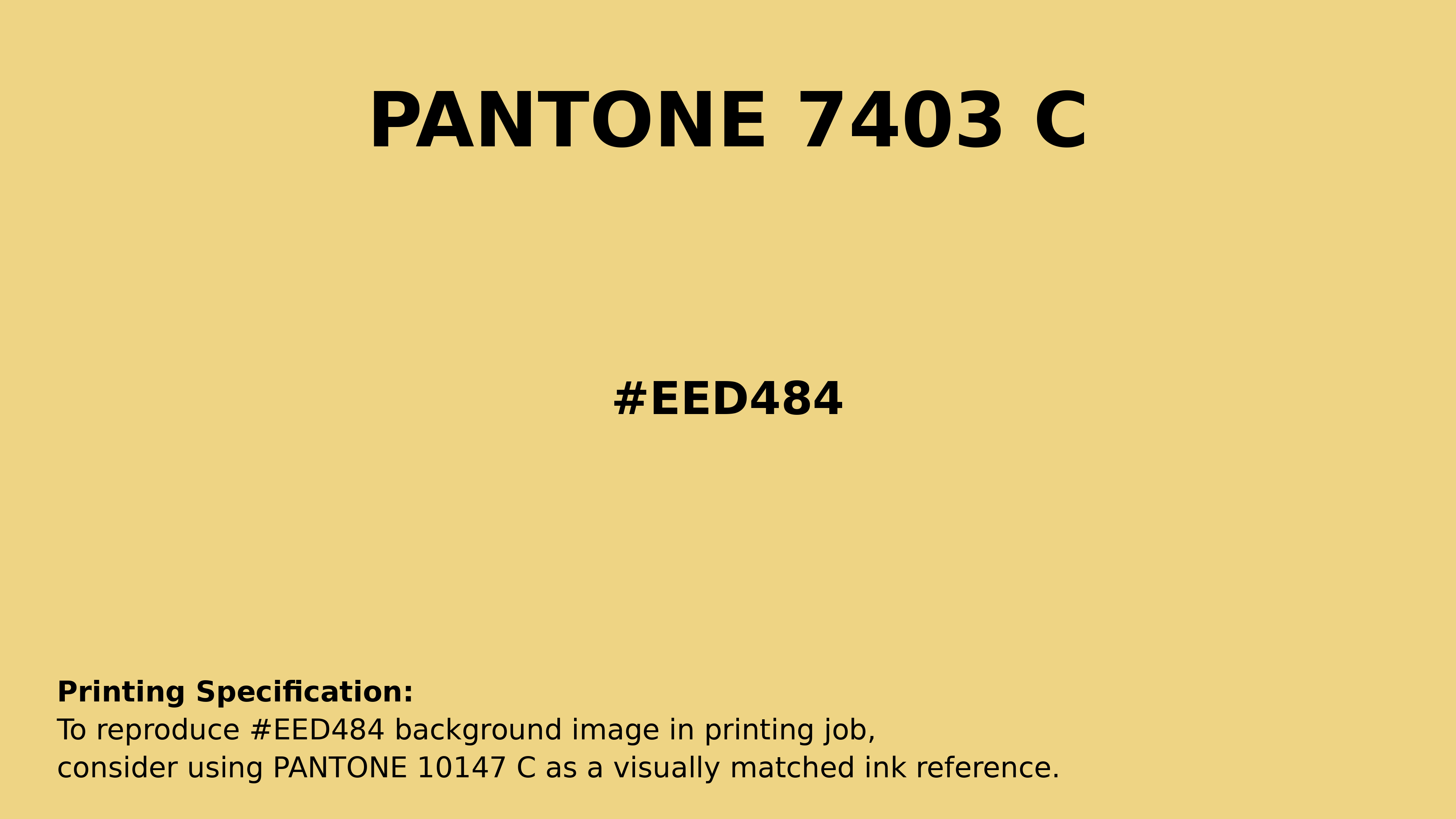 Hex Color #eed484 | Printing Match PANTONE 7403 C | Color conversion ...