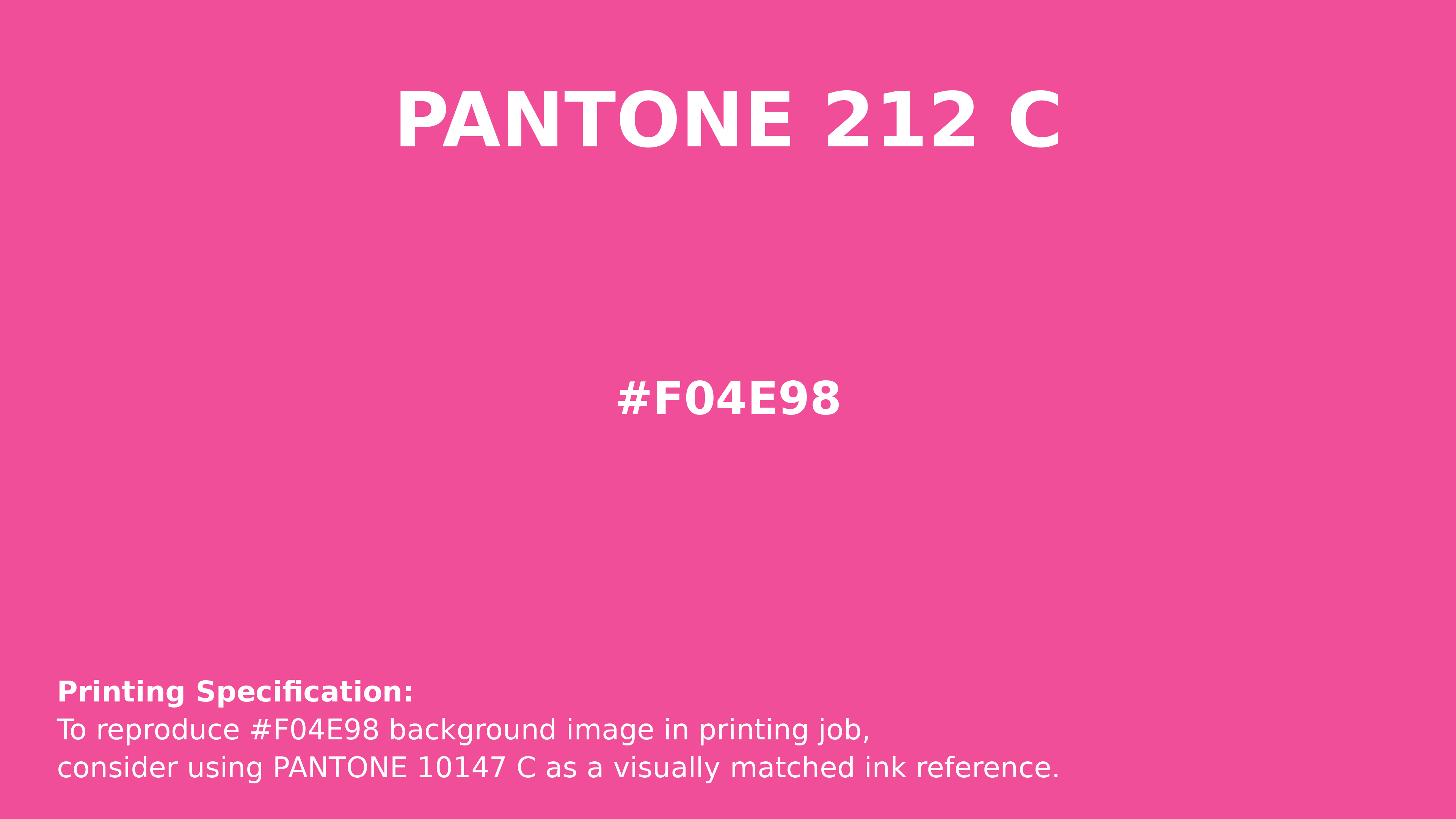 Hex Color #f04e98 | Printing Match PANTONE 212 C | Color conversion ...