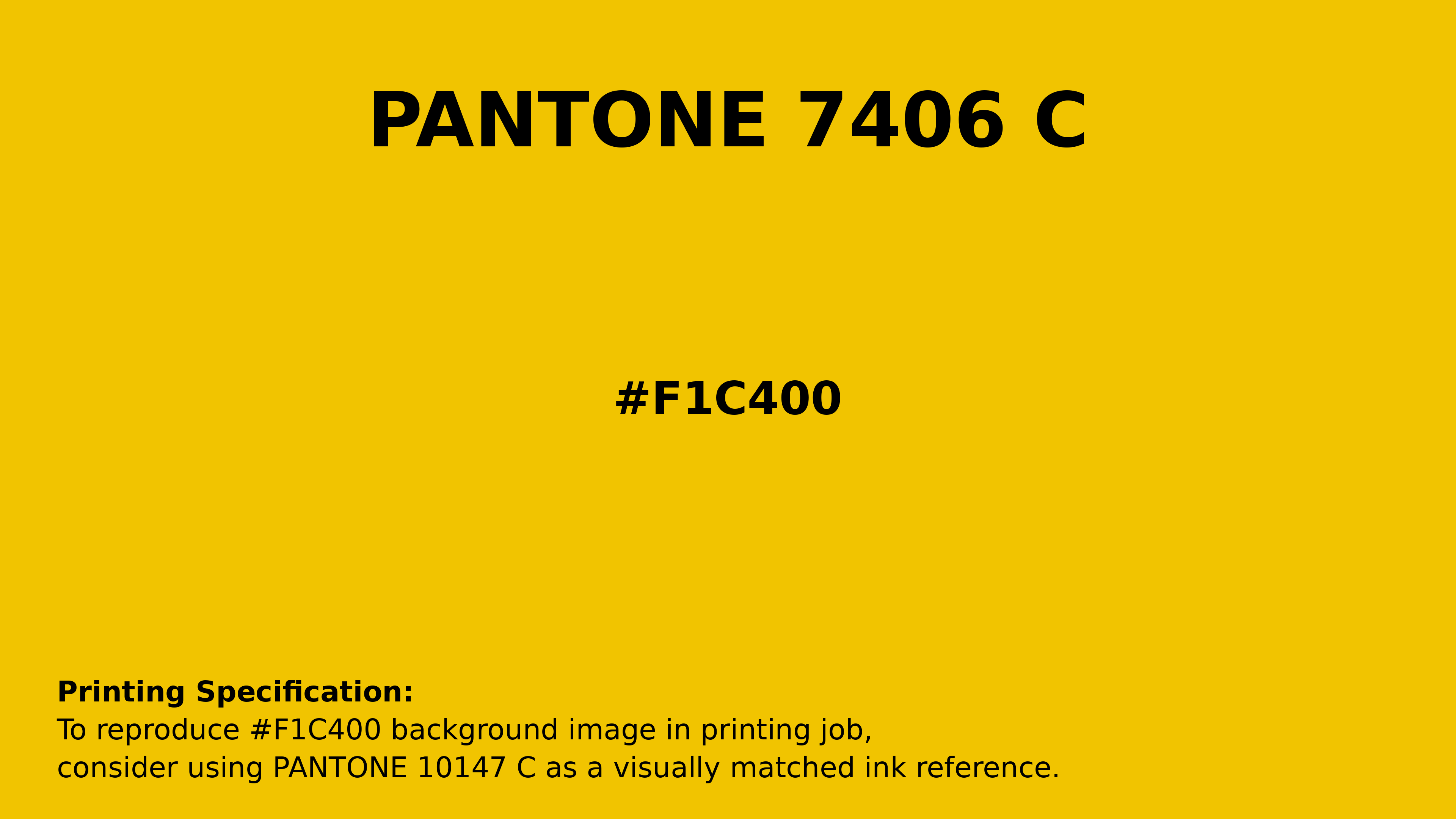 Hex Color #f1c400 | Printing Match PANTONE 7406 C | Color conversion ...