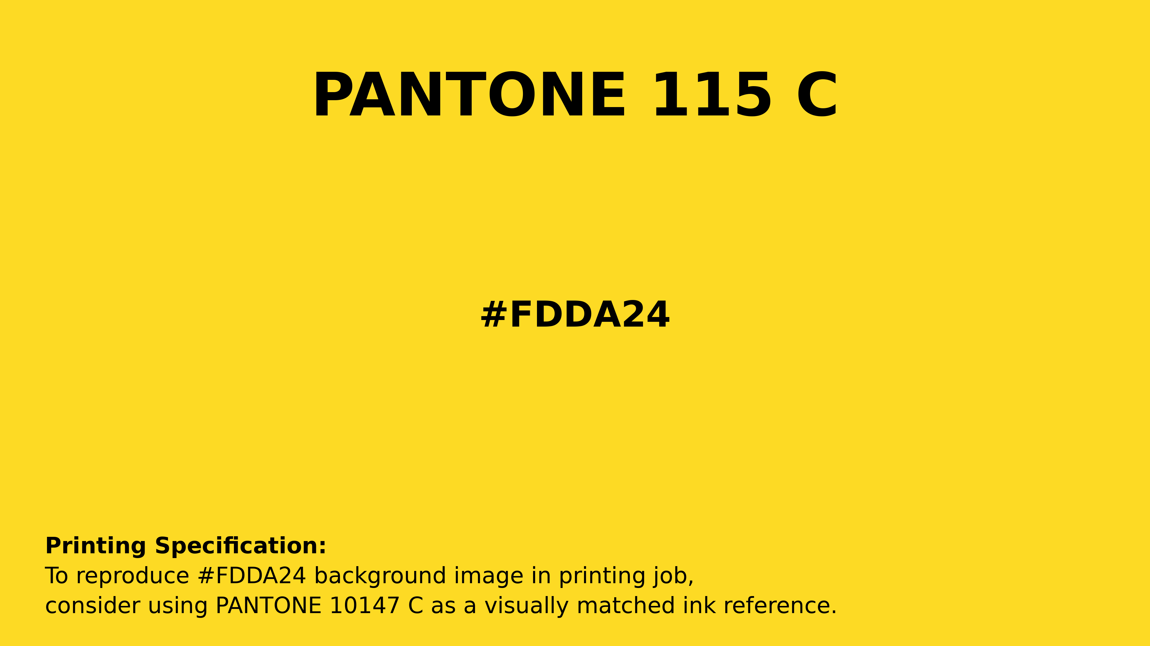 Hex Color #fdda24 | Printing Match PANTONE 115 C | Color conversion ...
