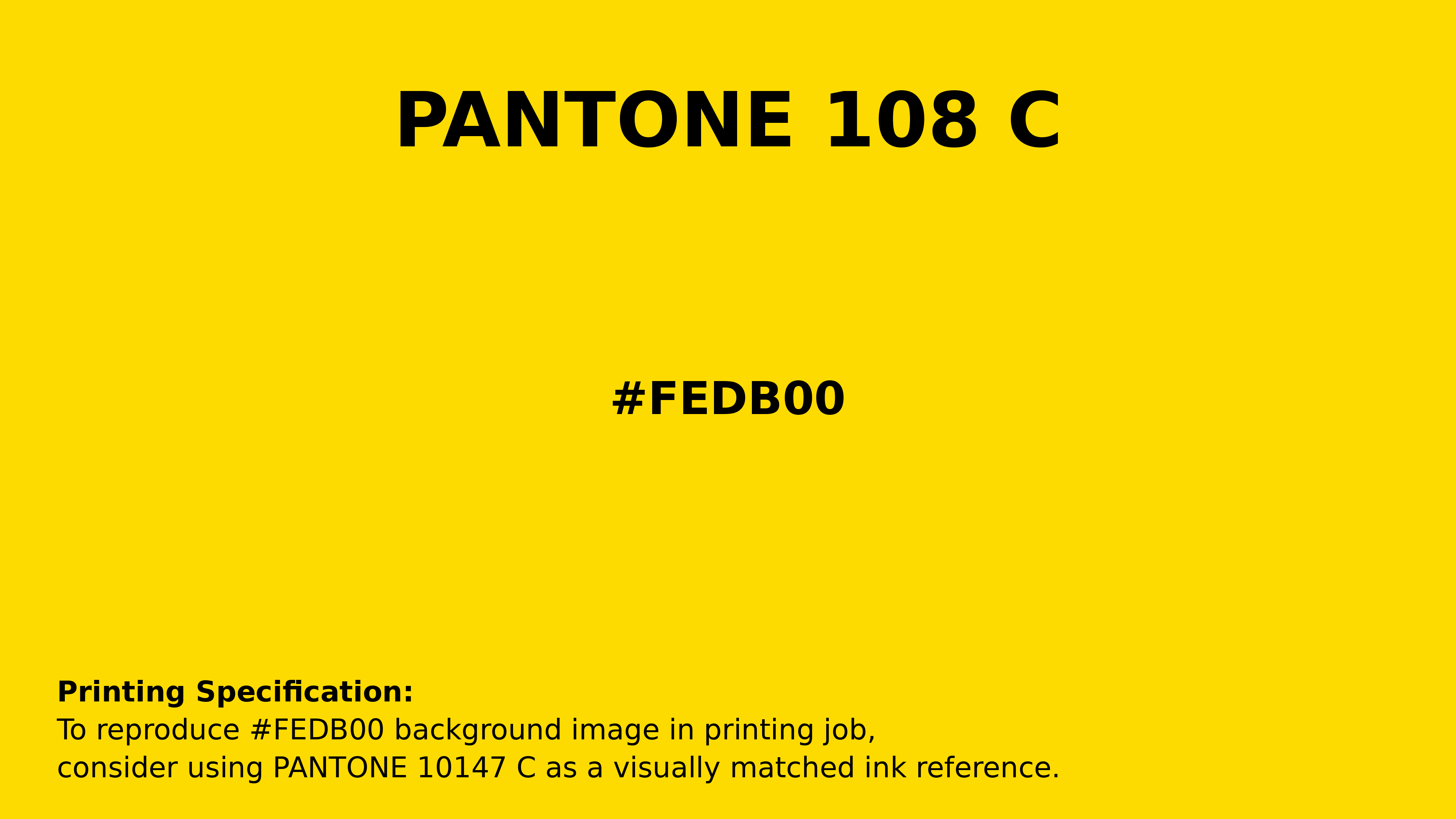 Hex Color #fedb00 | Printing Match PANTONE 108 C | Color conversion ...