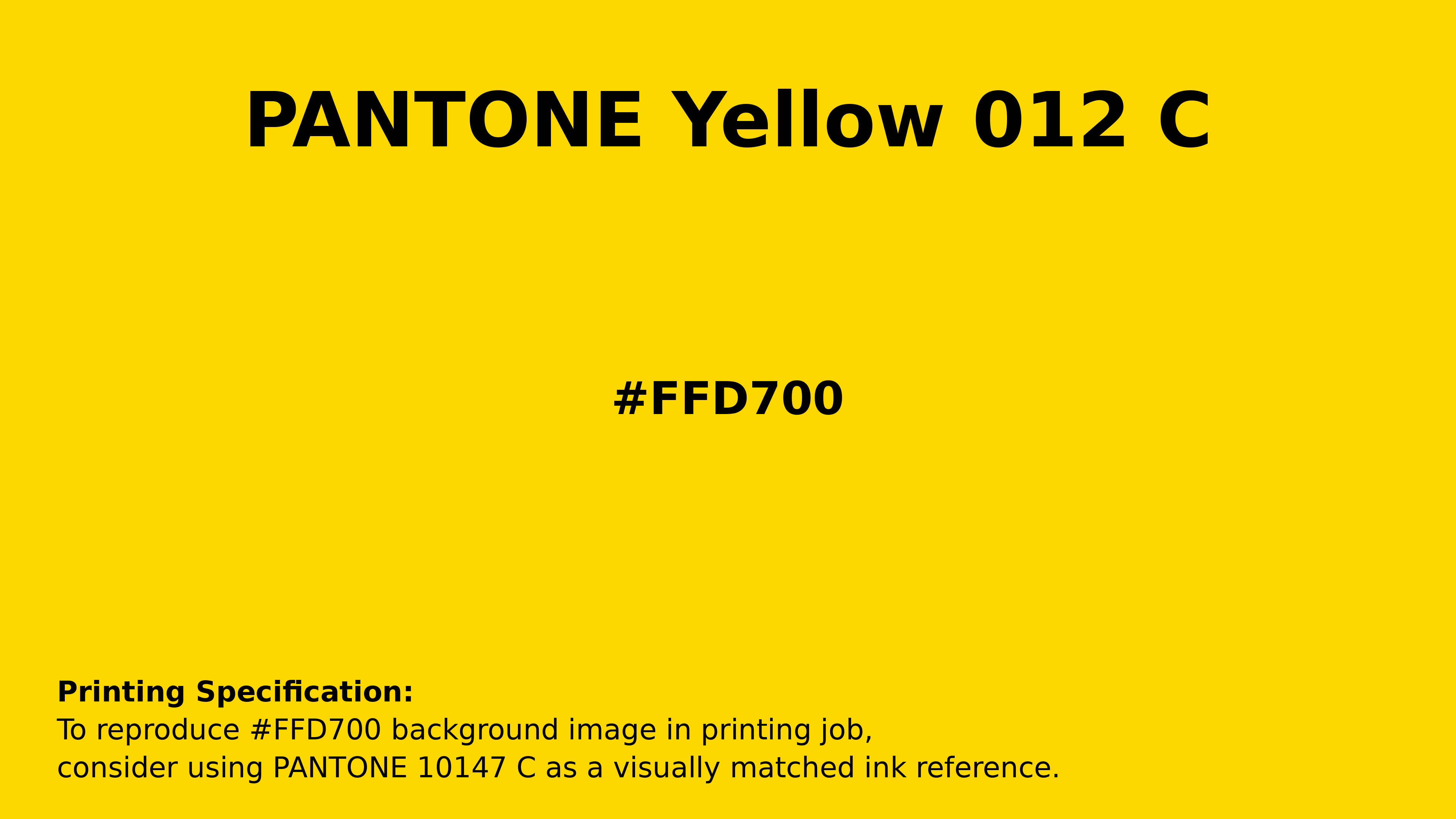Hex Color #ffd700 | Printing Match PANTONE YELLOW 012 C | Color ...